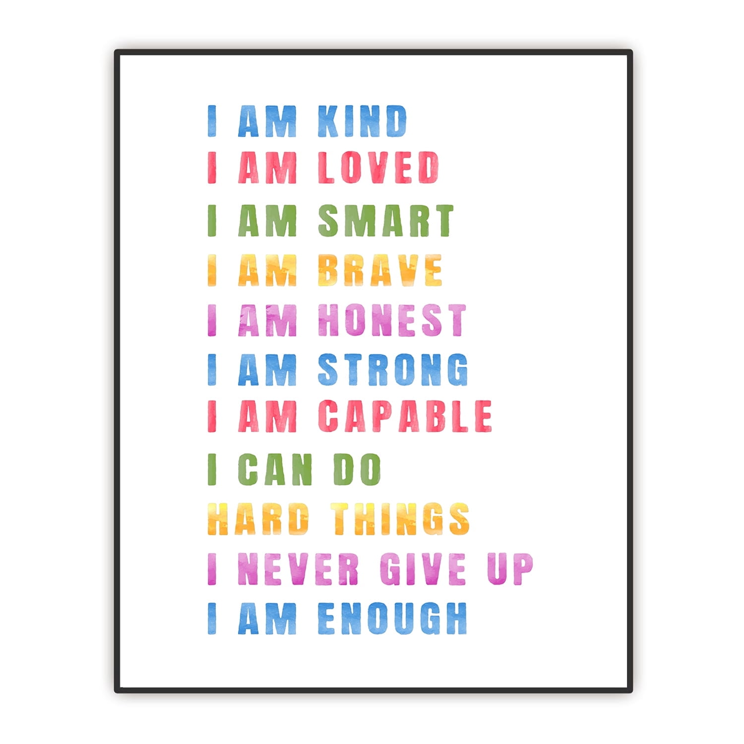 Affirmations Print for Kids, I Am Kind, Growth Mindset, Inspirational ...