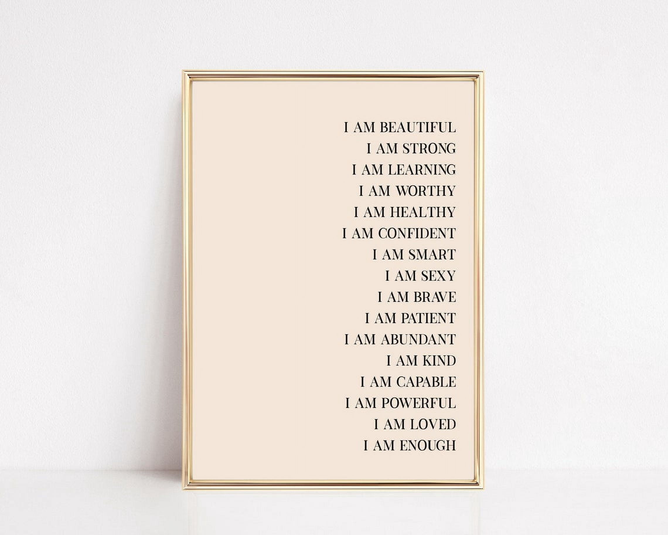Affirmations Wall Art Neutral Wall Art Daily Affirmations Gift For Her ...