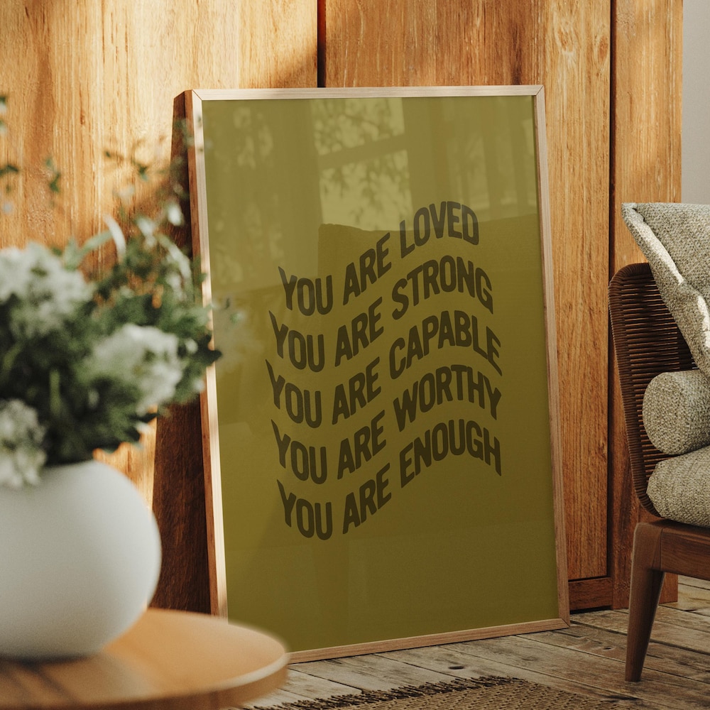 Affirmations Wall Art Print: Inspirational Nursery, Men.Tal Health ...