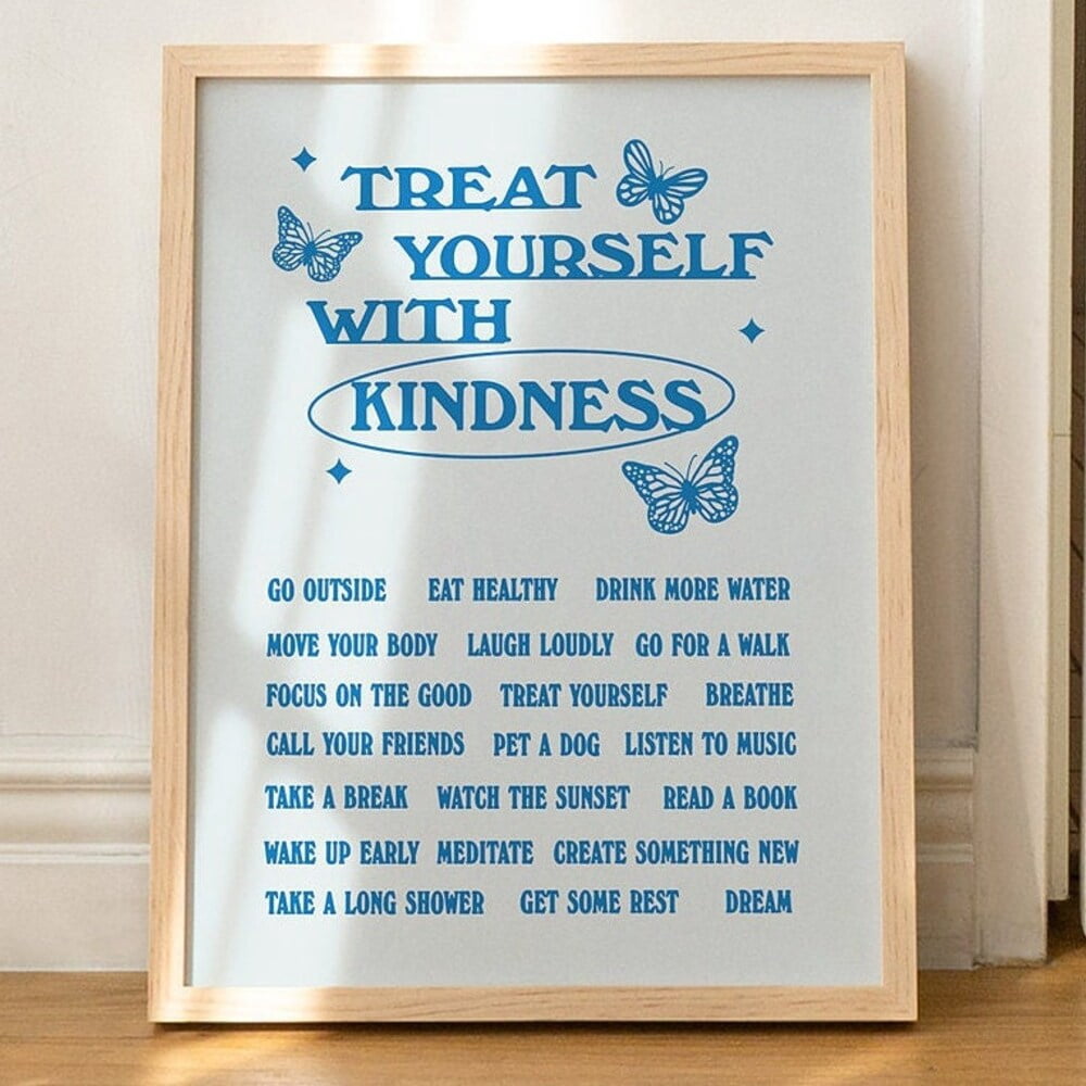Affirmations Wall Print Art Positive Affirmation Poster Retro Butterfly ...