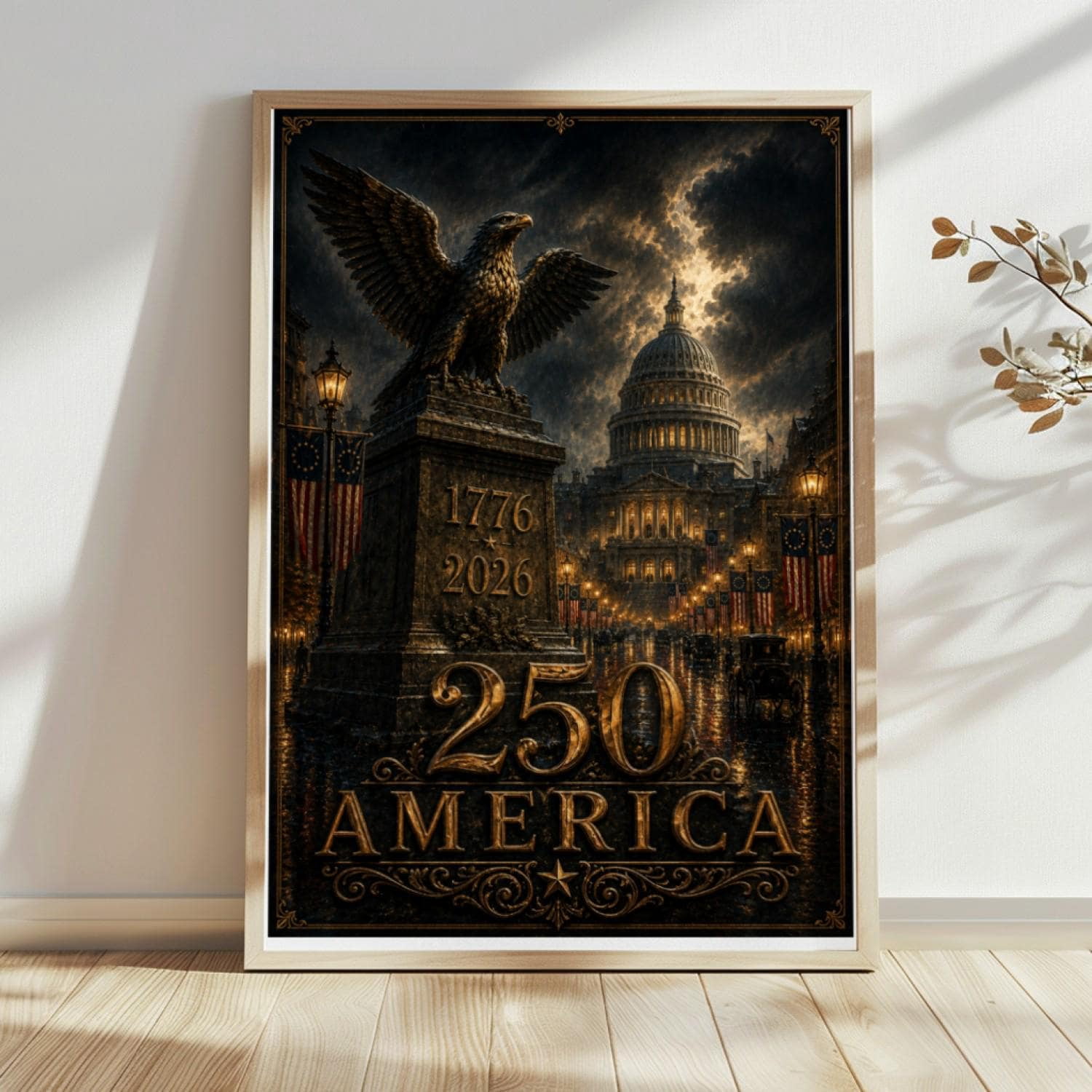 Affixzi 250 America Eagle Poster, Patriotic Wall Art Print, Vintage ...
