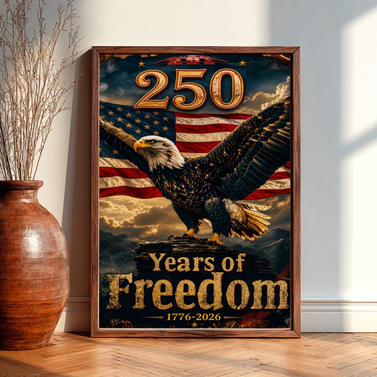 Affixzi 250 Years of Eagle Patriotic USA Poster, American Heritage Wall ...