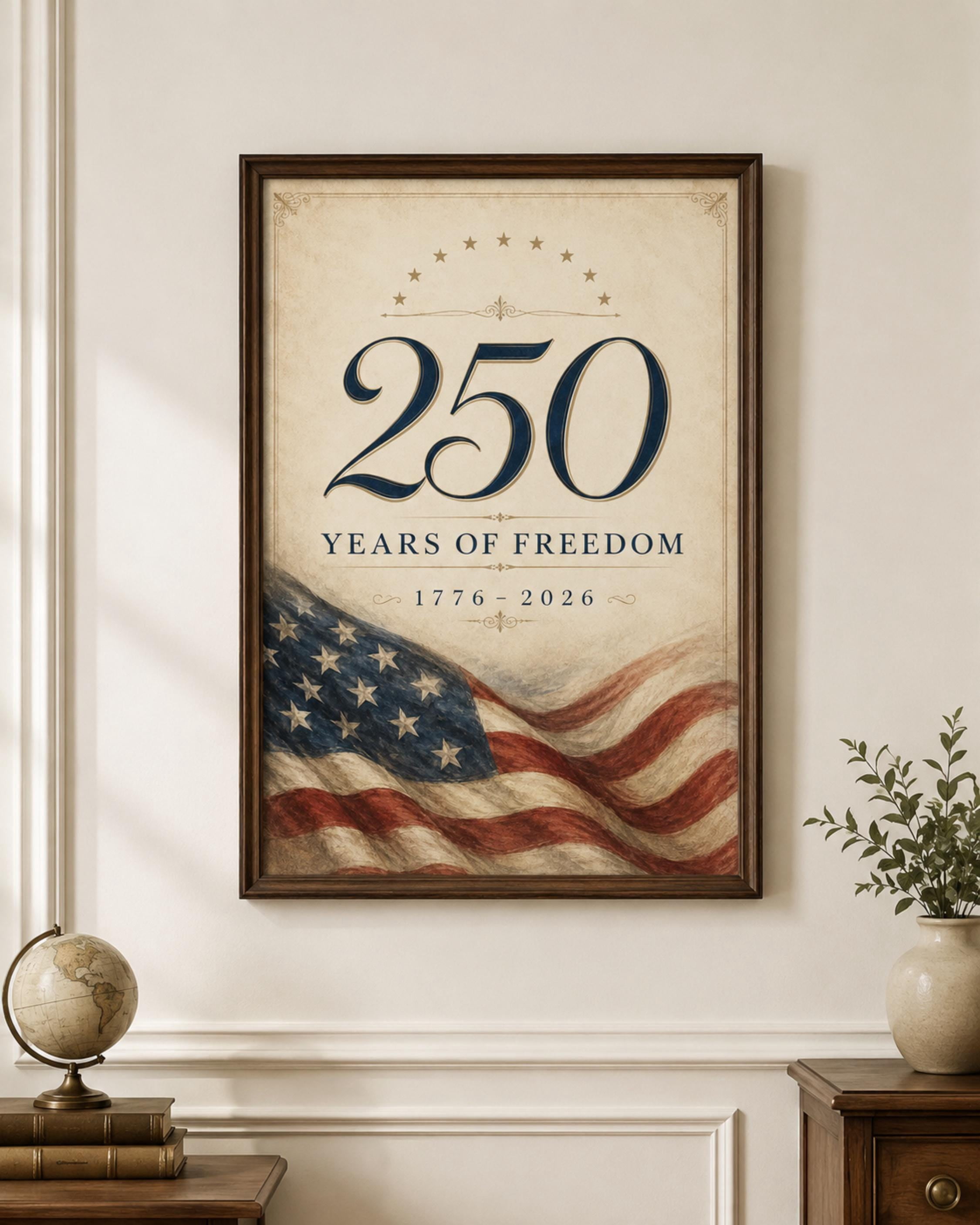 Affixzi 250 Years of Freedom Poster, America 250 Wall Art, 250th ...