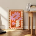 Affixzi Abstract Botanical Art Print featuring Pink and Orange Floral ...