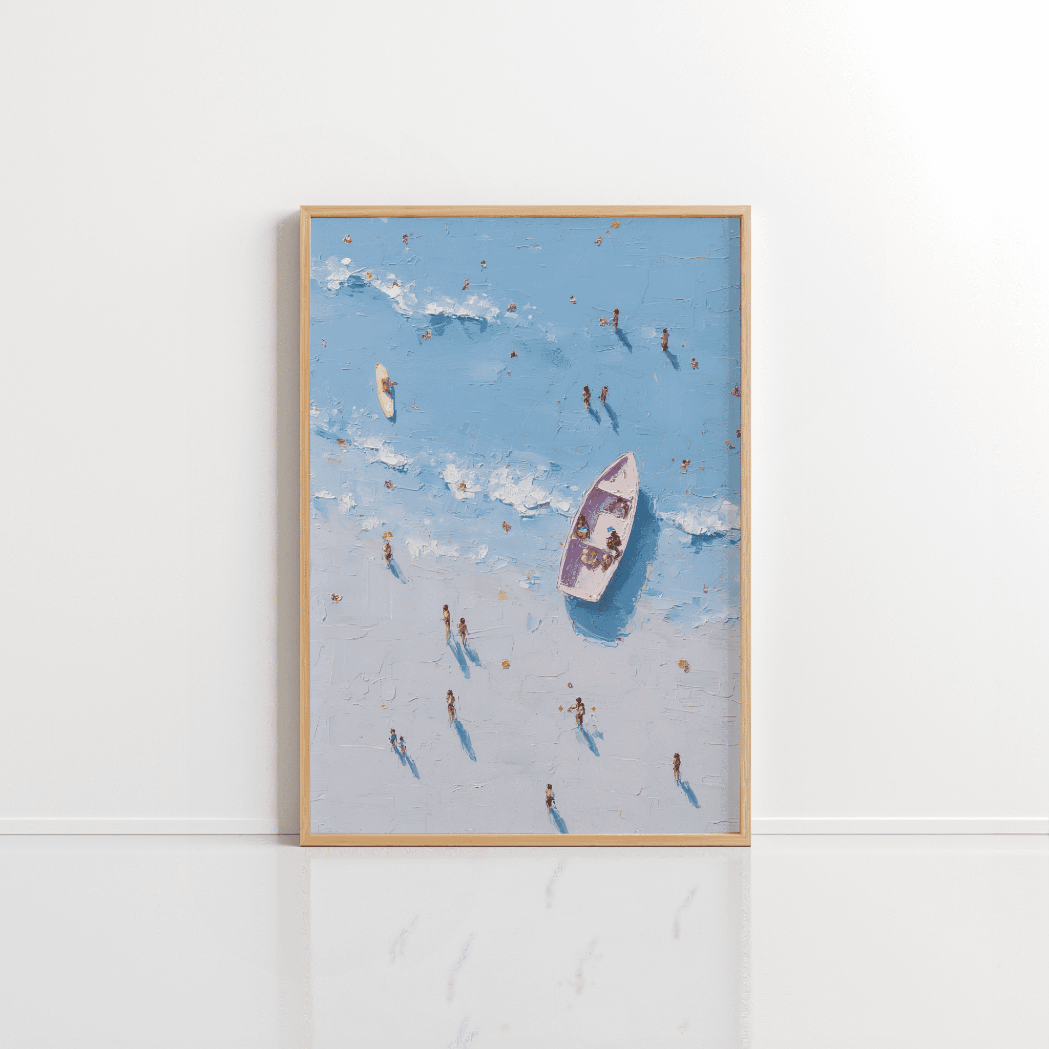 Affixzi Aerial Beach Wall Art, Coastal Ocean Print, Seascape ...
