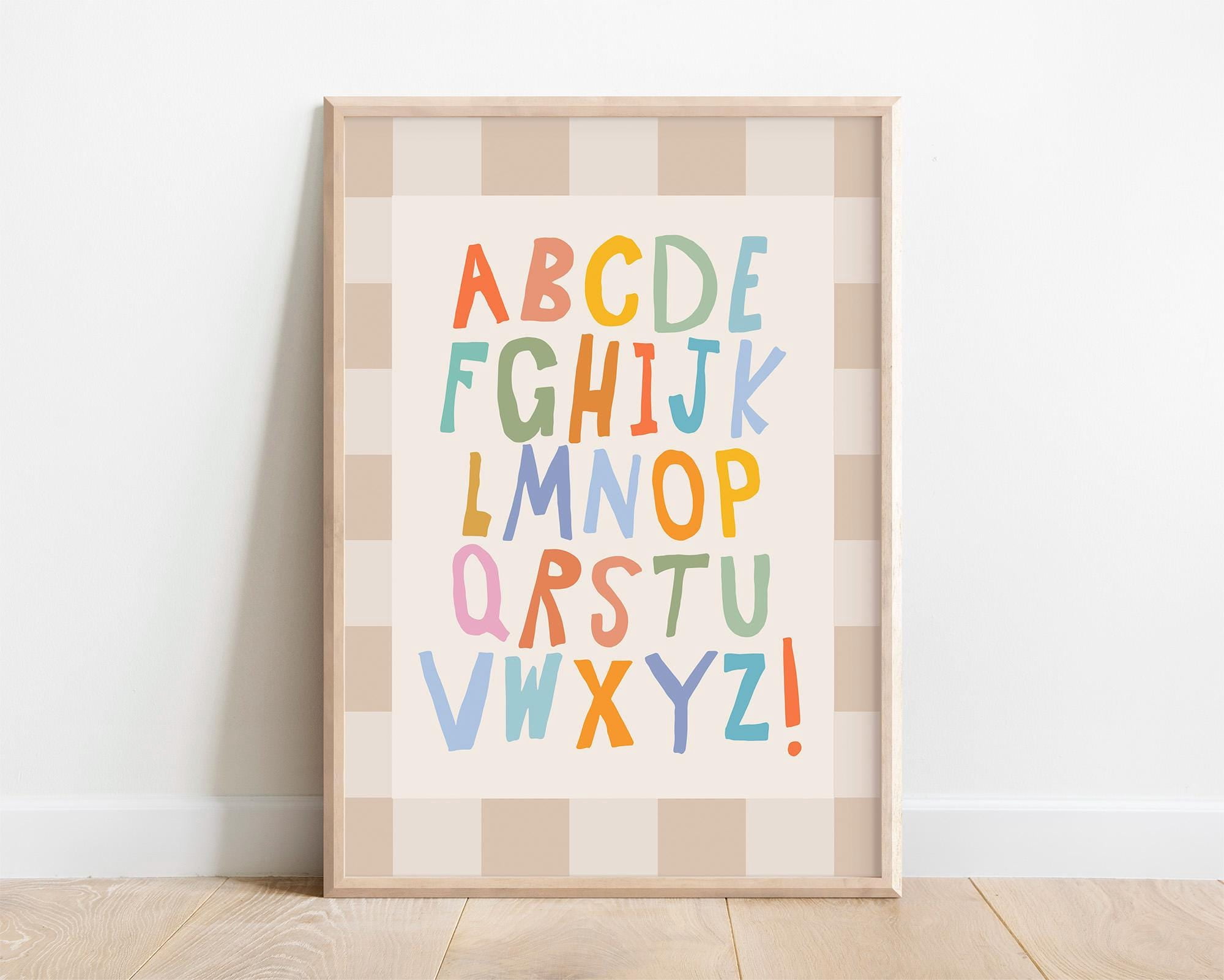 Affixzi Alphabet Print, Bold and Playful ABC Wall Decor for Nursery ...
