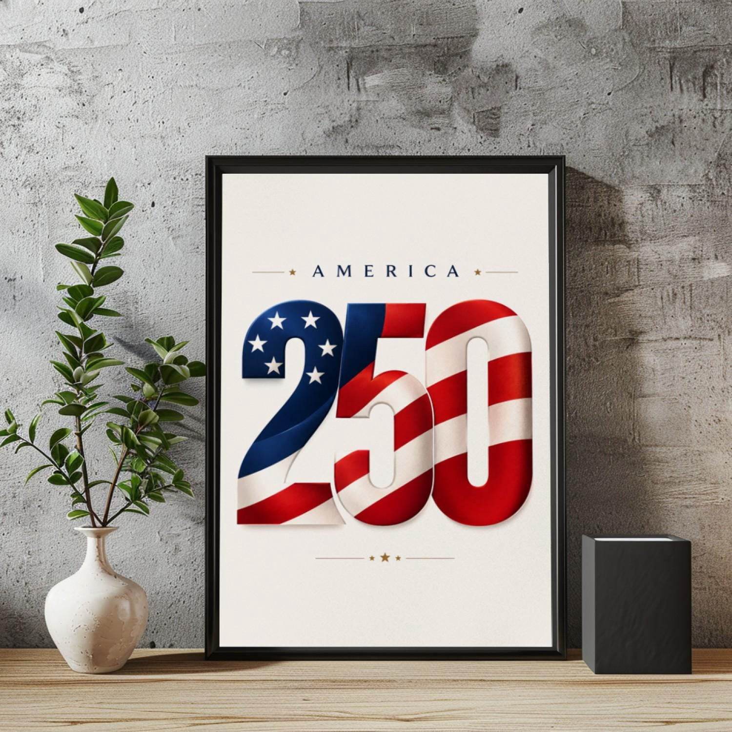 Affixzi America 250th Anniversary Vintage Patriotic Poster USA Flag ...