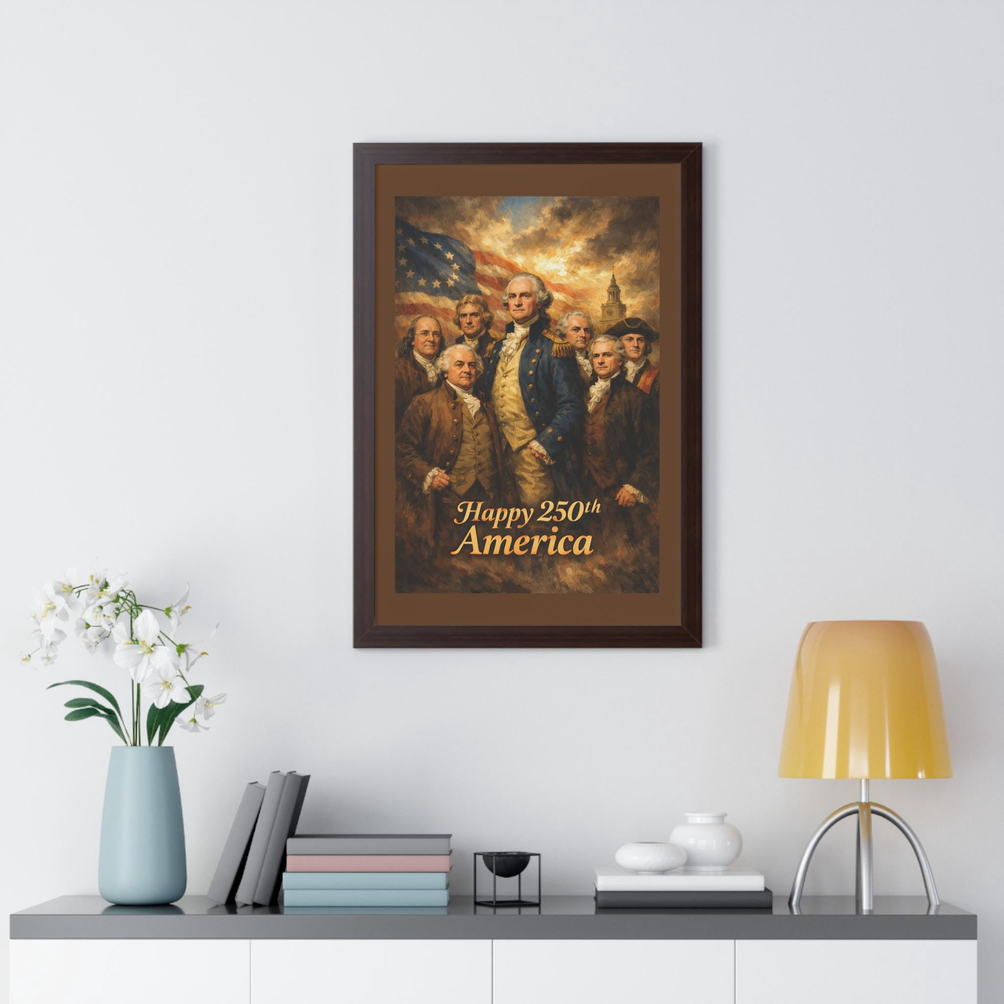 Affixzi America Vertical Poster, Patriotic Art, Founding Fathers ...