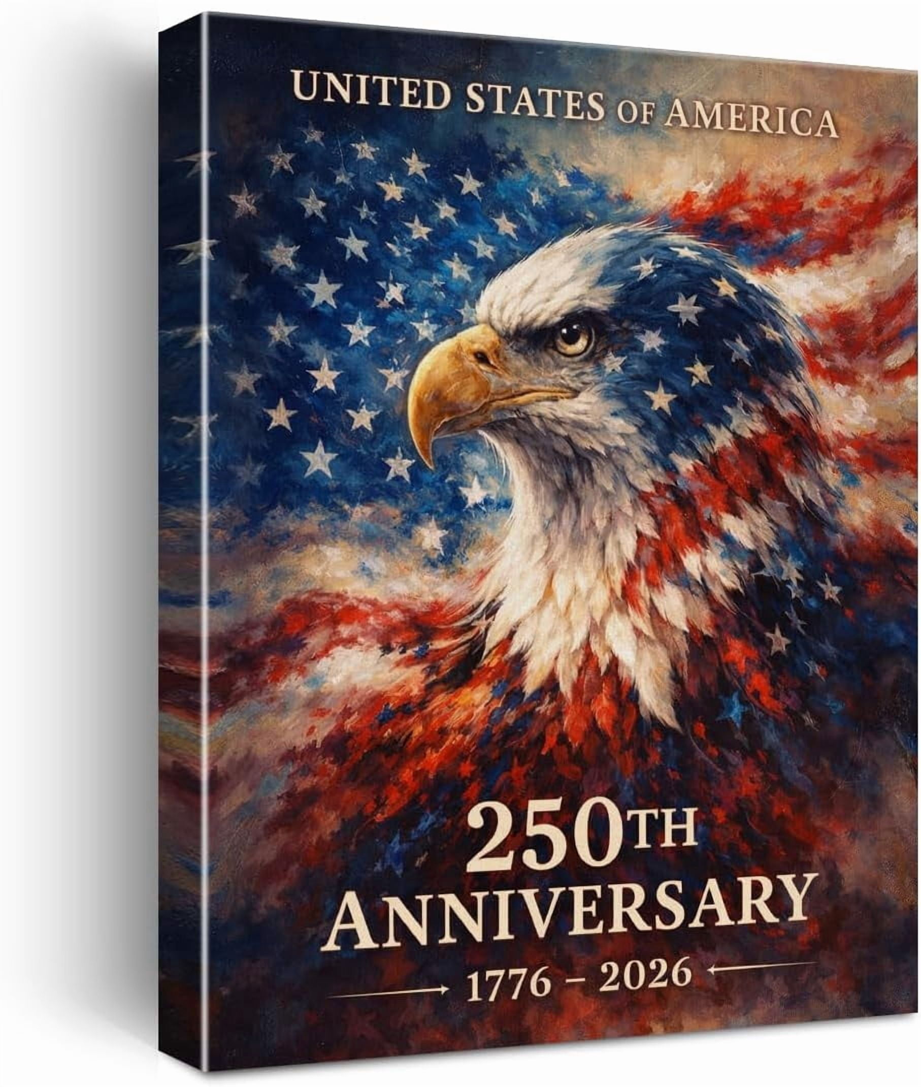 Affixzi American Eagle 250th Anniversary Wall Art, USA 1776-2026 Flag ...