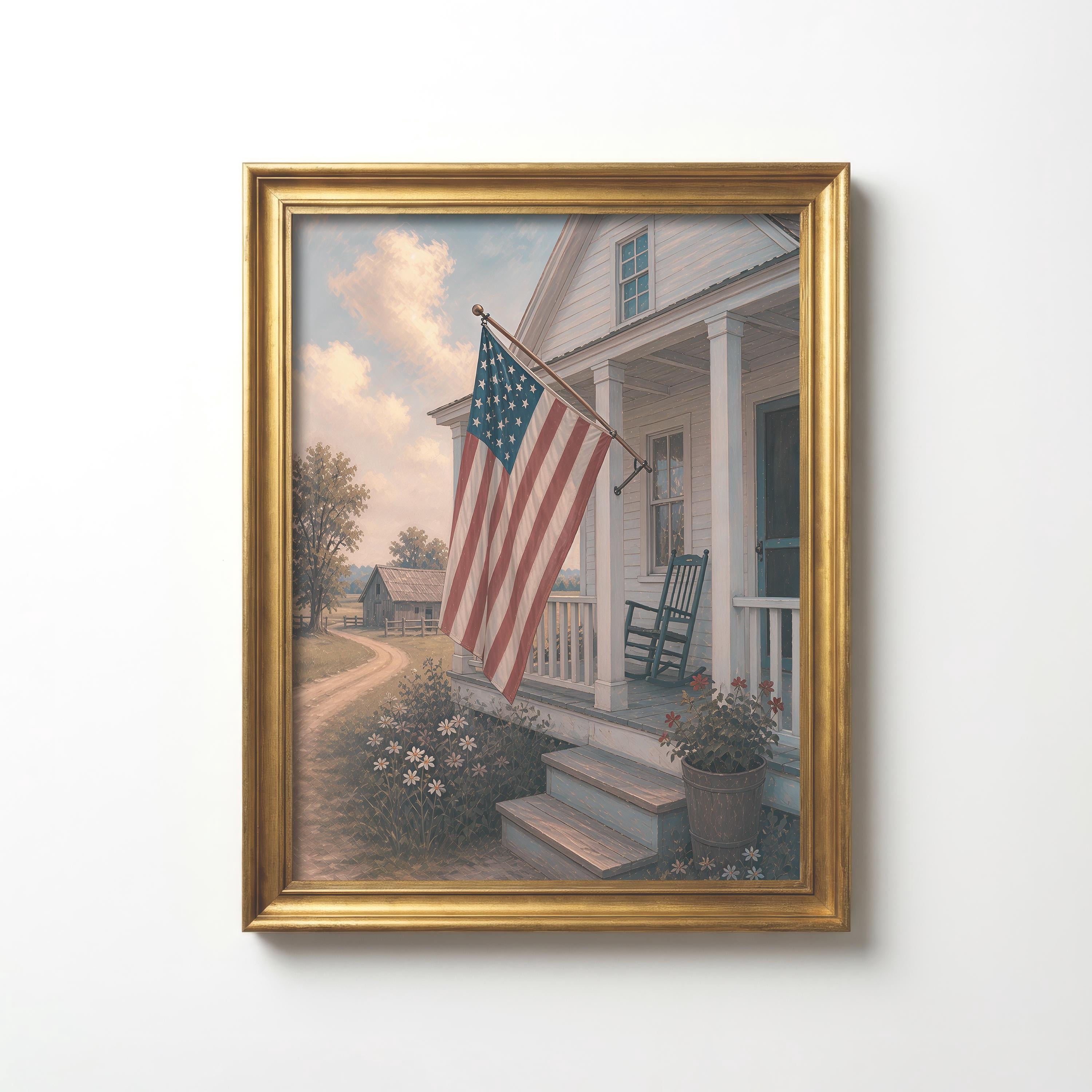 Affixzi American Flag Wall Art, Patriotic USA Decor, Vintage 4th of ...