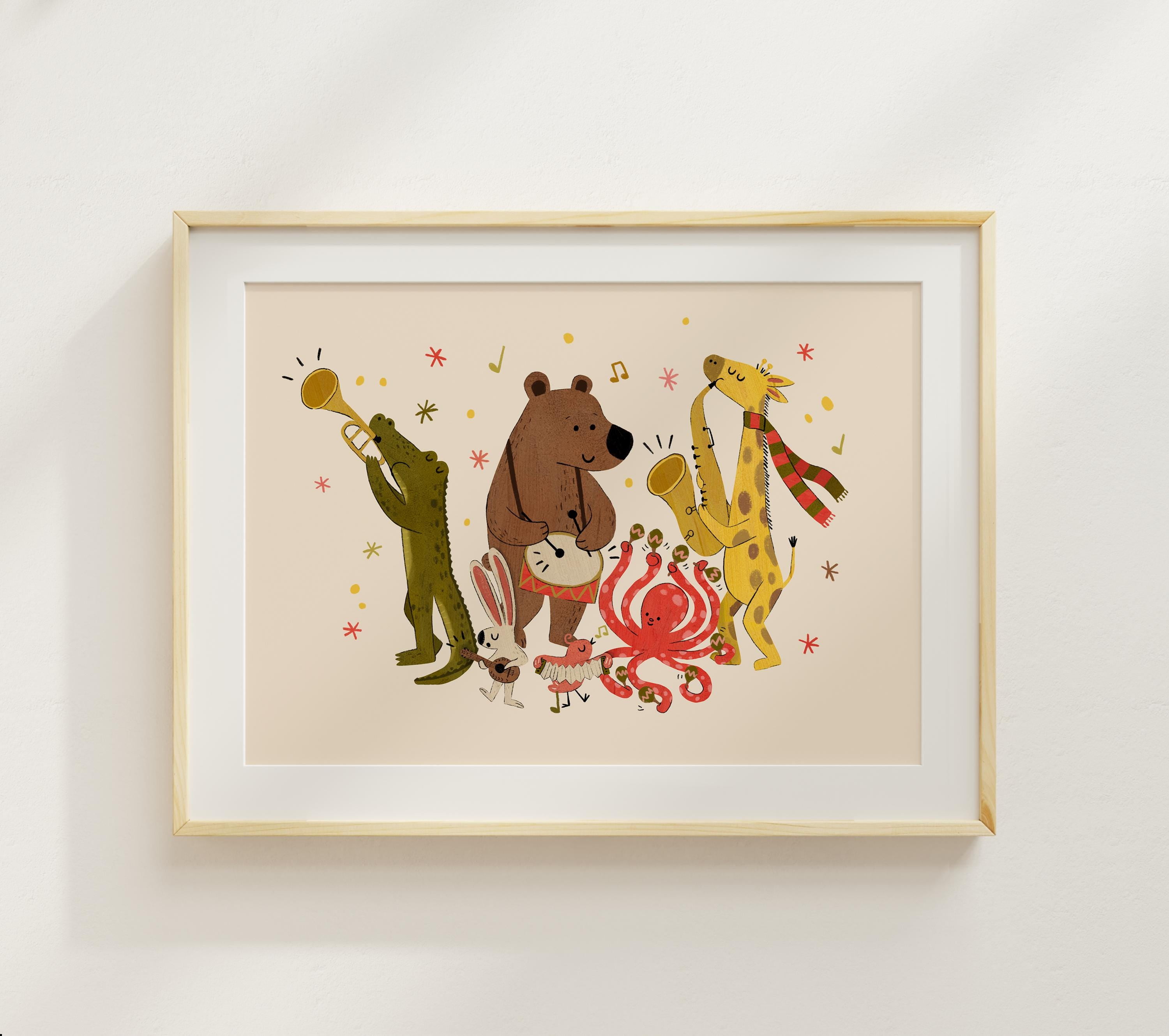 Affixzi Animal Band Music Print, Montessori Playroom Wall Art, Room ...