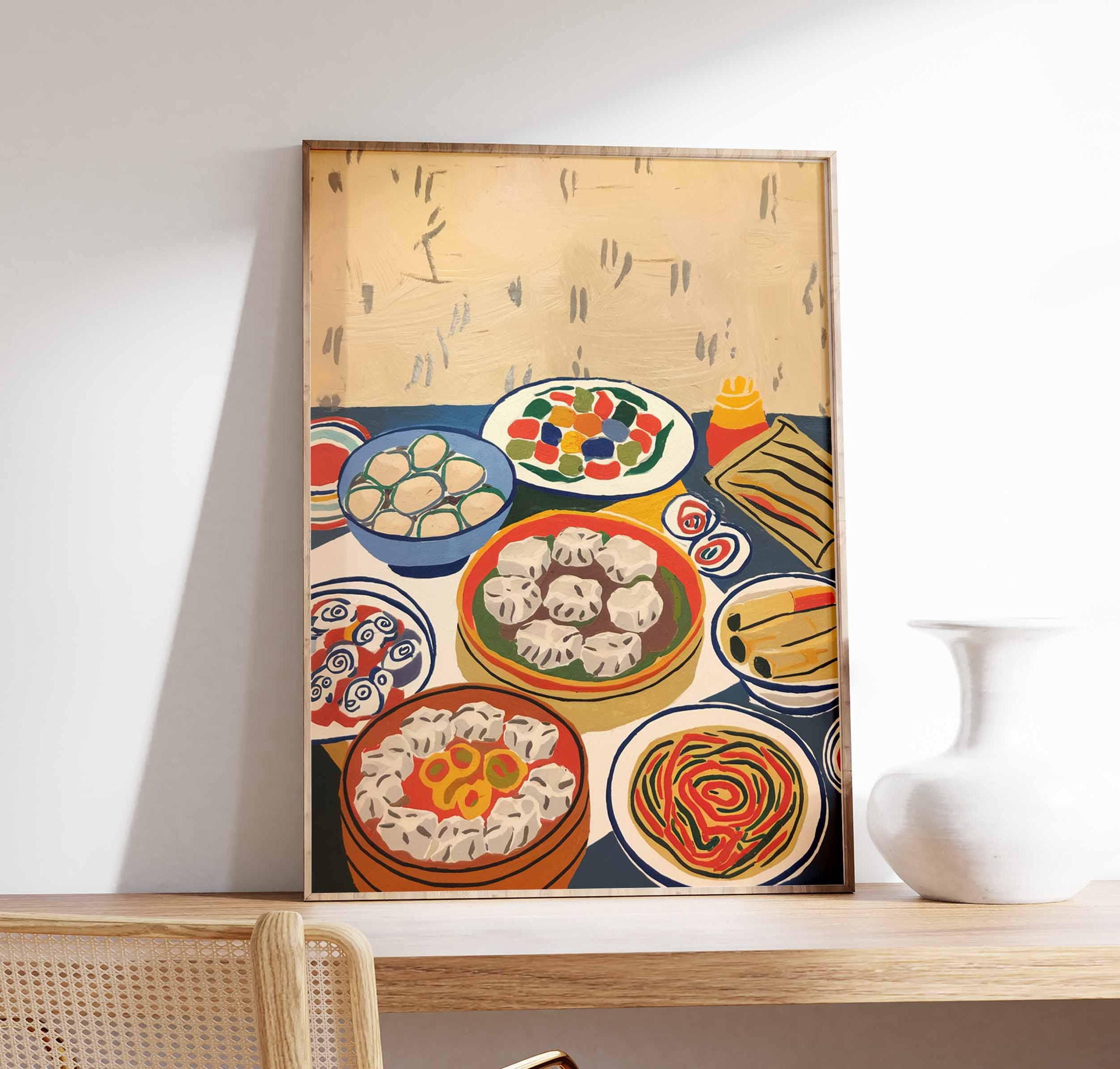 Affixzi Asian Food Decor Poster for Kitchen and Dining Table, Perfect ...
