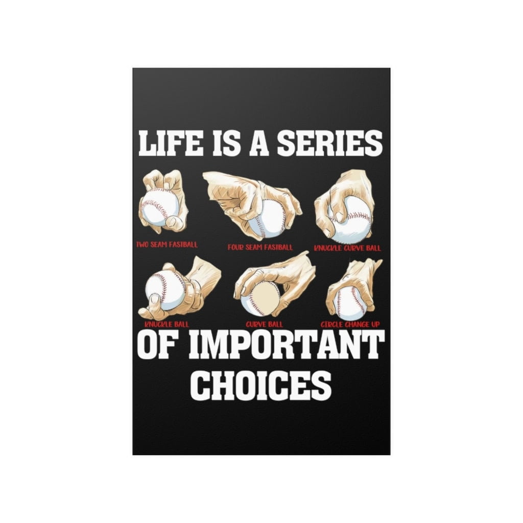 Affixzi Baseball Wall Poster Types of Baseball Pitches Life Choices ...