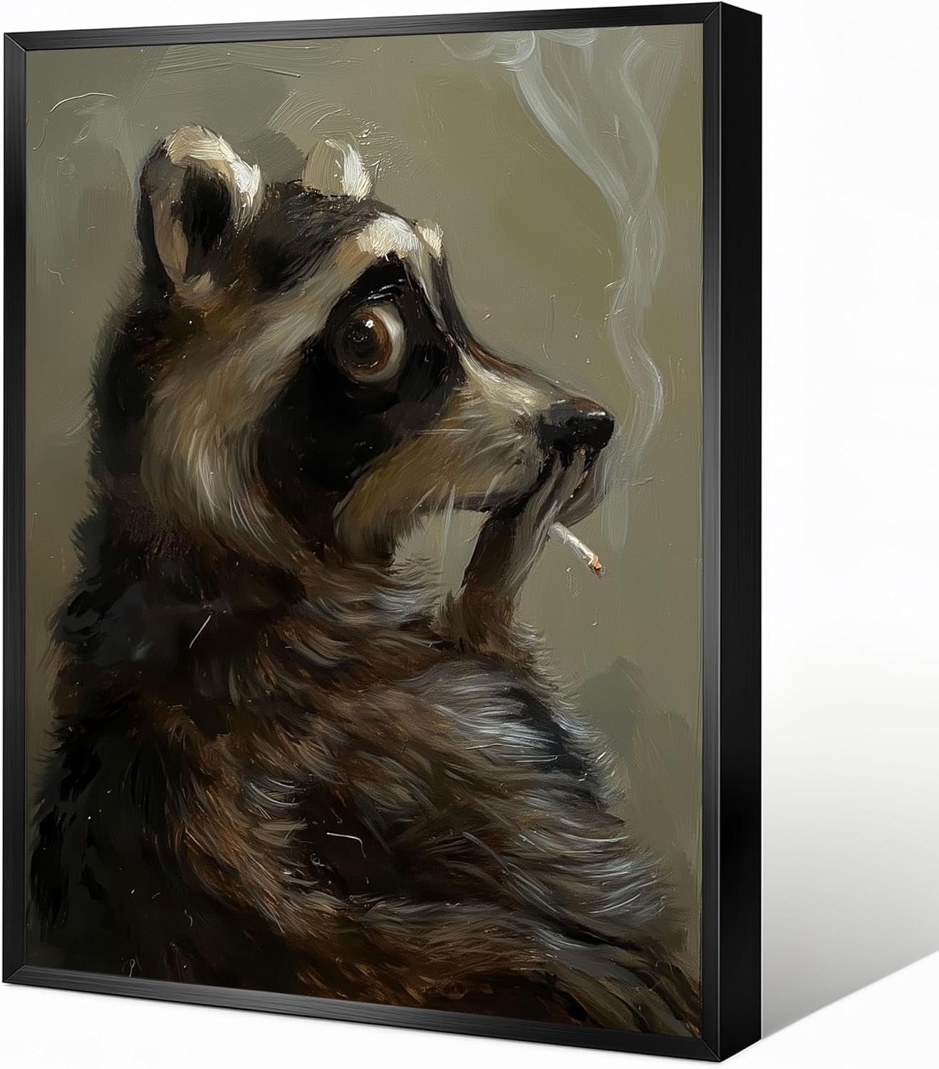 Affixzi Bathroom Wall Art, Moody Animal Portrait, Dark Humor Decor ...