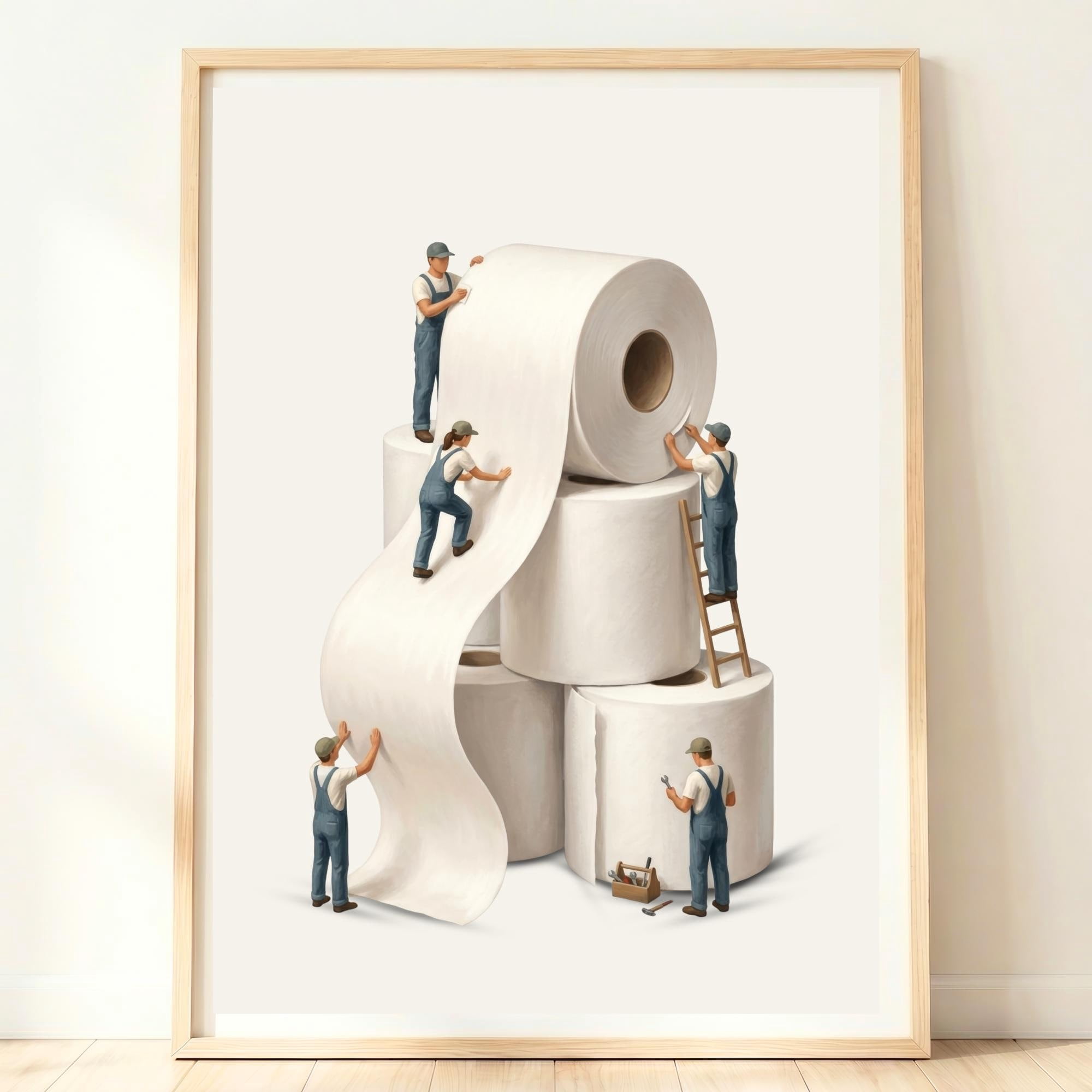 Affixzi Bathroom Wall Art | Toilet Roll Decor | Minimal Bathroom ...