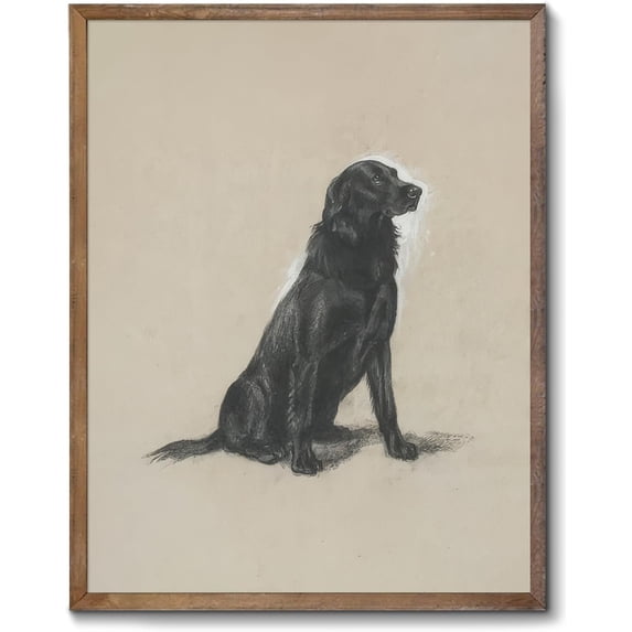 Affixzi Black Dog Wall Art, Vintage Minimalist Animal Art Decor ...