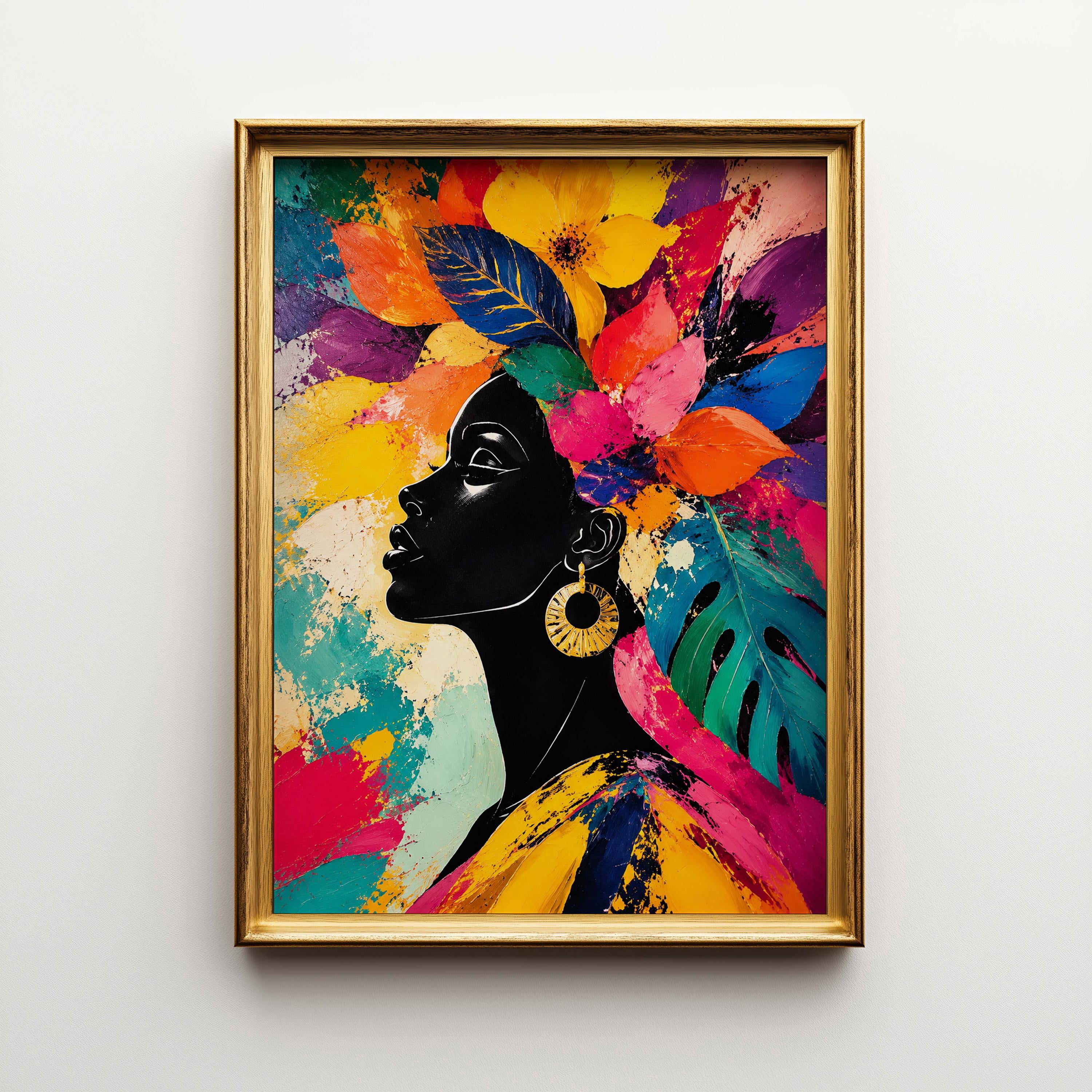 Affixzi Black Woman Poster, Afrocentric Abstract Wall Art Print ...