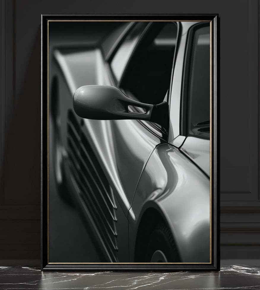 Affixzi Black and White Italian Supercar Print, Luxury Automotive Wall ...