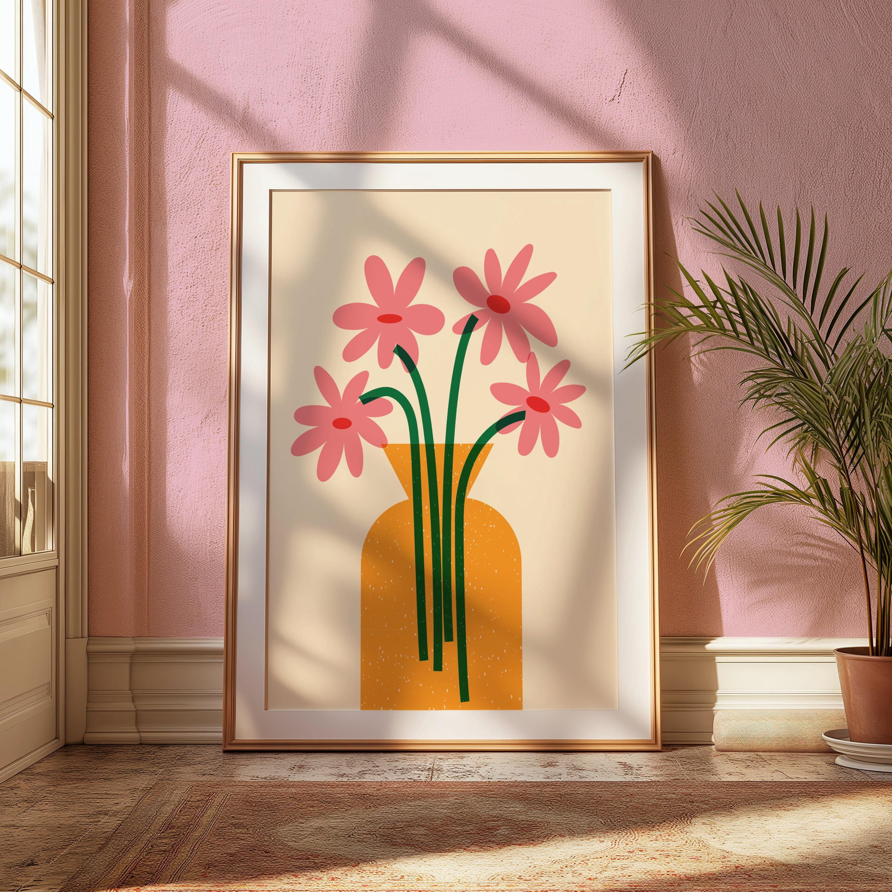 Affixzi Botanical Wall Art Print - Vibrant Plant Design for Modern Home ...