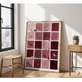 Affixzi Burgundy Cat Grid Art Print - Mid Century Modern Feline Poster ...