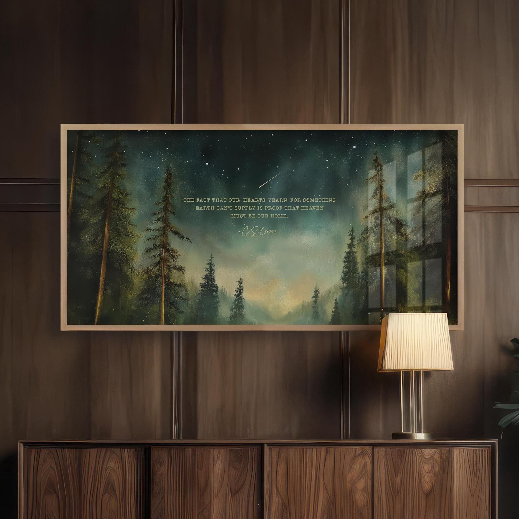 Affixzi C.S. Lewis Quote Poster, Pine Tree Night Sky Wall Art ...
