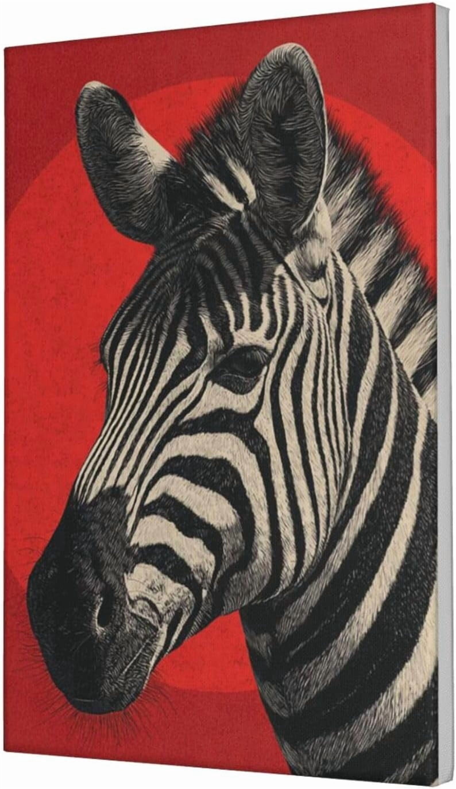 Affixzi Canvas Wall Art Poster, Zebra Red Modern Art Print, Aesthetic ...