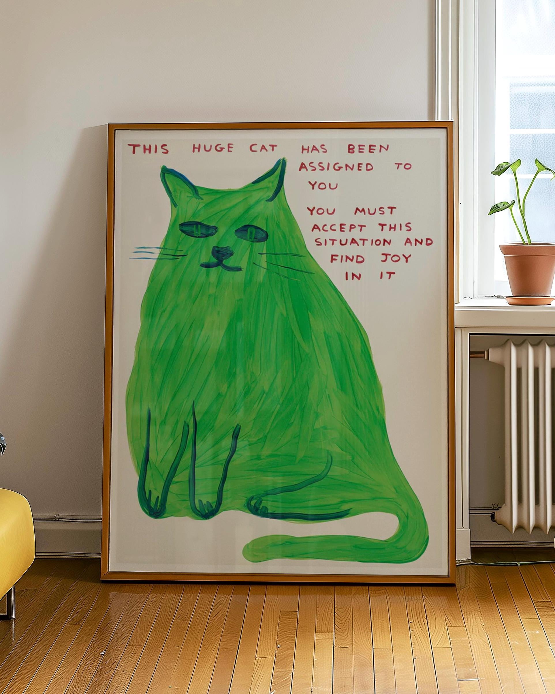 Affixzi Cat Wall Art, Quirky Style Print, Unique Cat Lovers, Fun Room ...