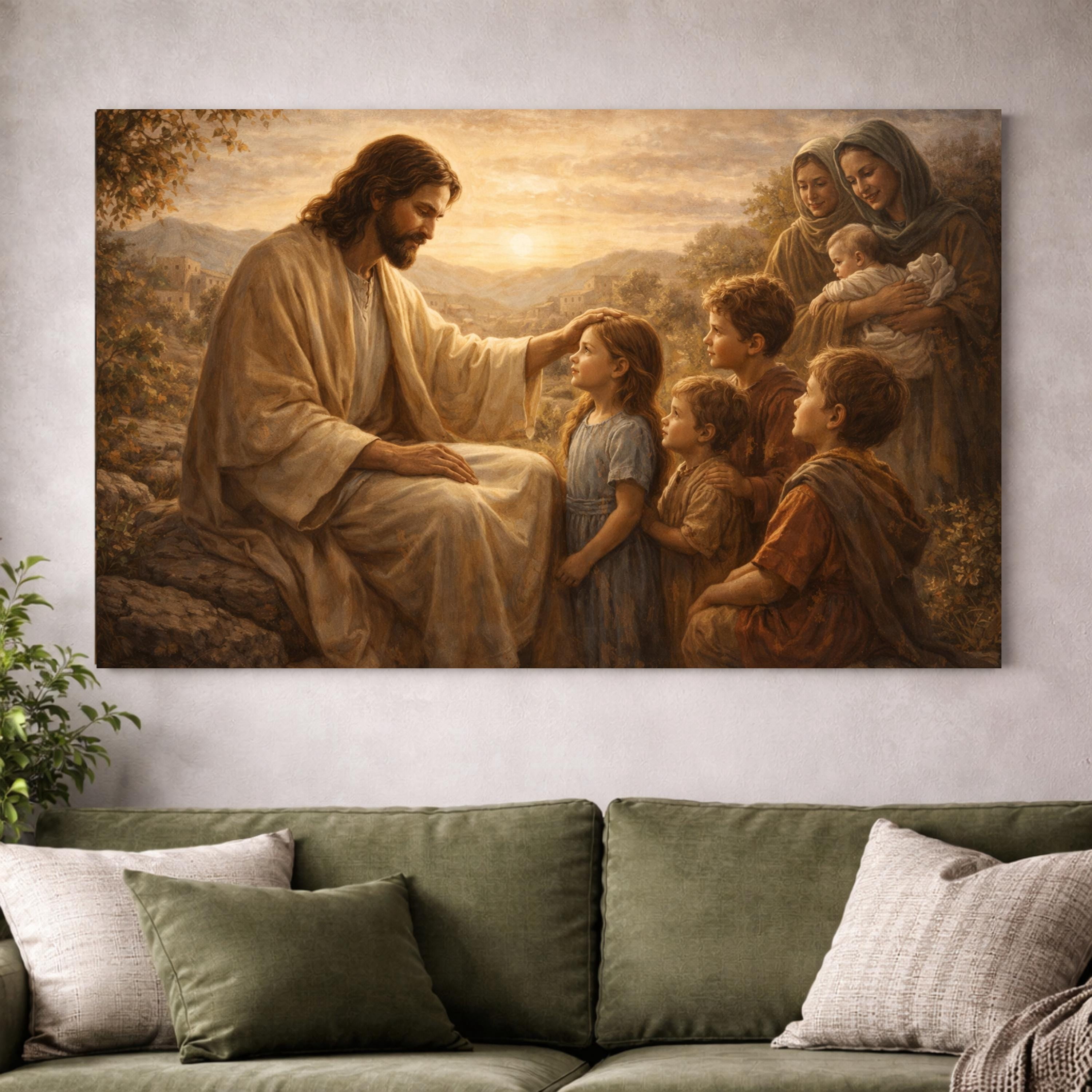 Affixzi Christian Room Decor Jesus Blessing Wall Art for Inspirational ...