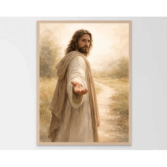 Affixzi Christian Wall Art Jesus Reaching Hand Art Print Bible Art ...