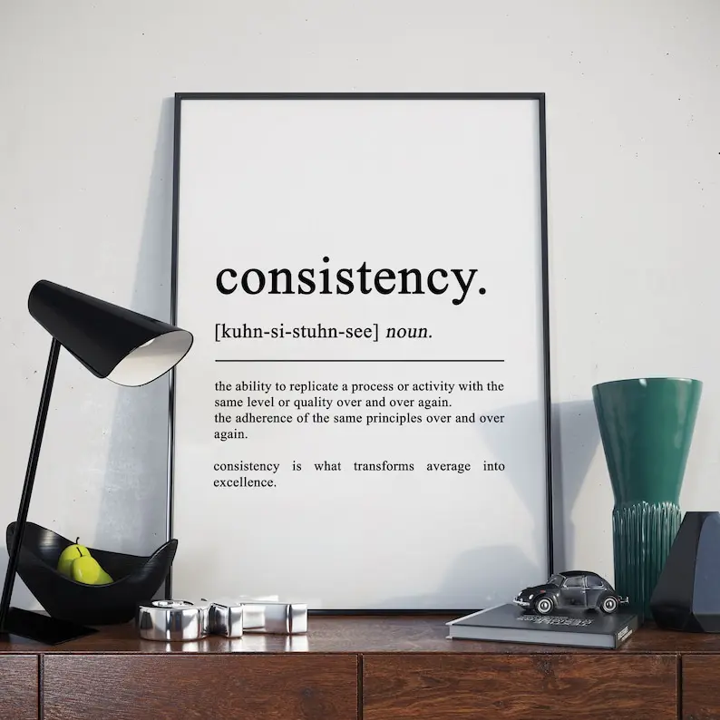 Affixzi Consistency Definition Poster, Motivational Art For ...