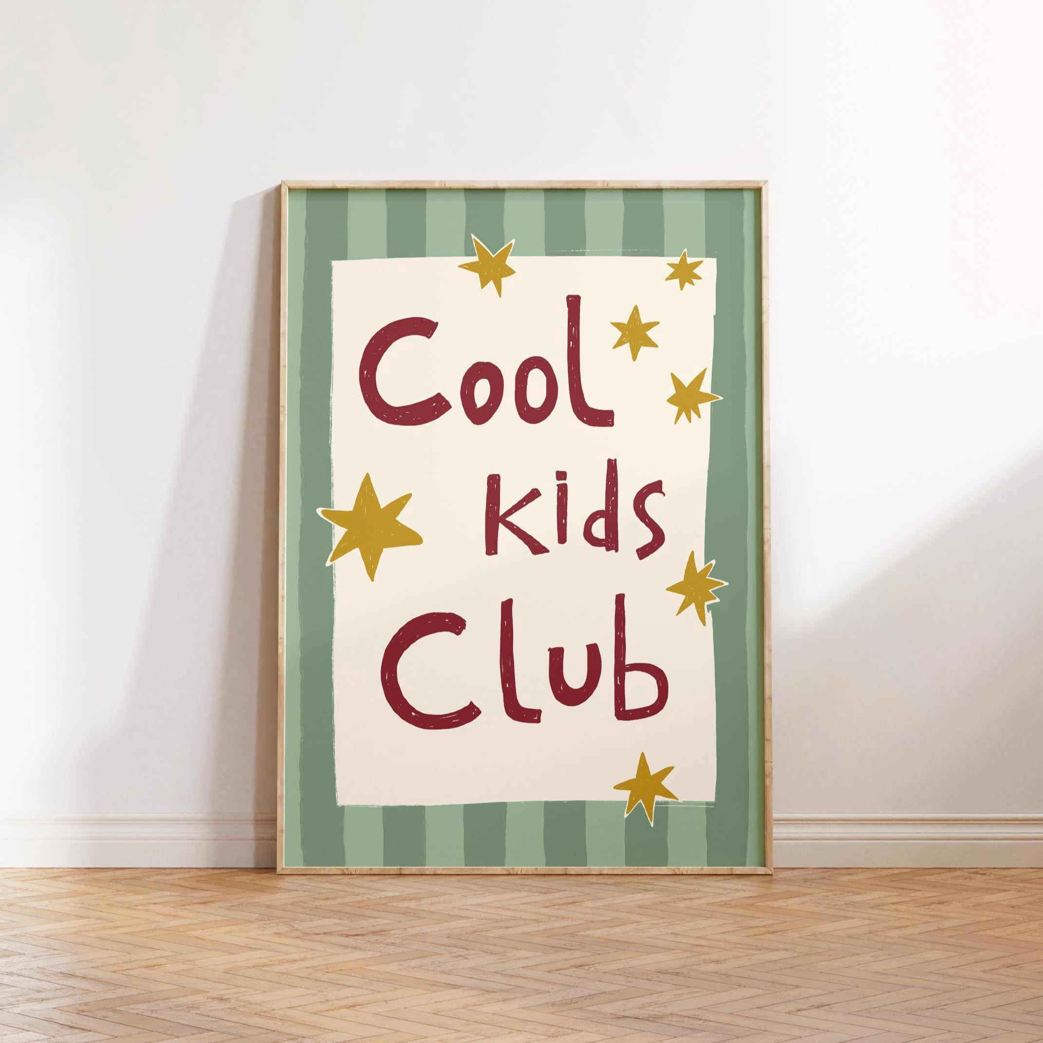 Affixzi Cool Club Print Playroom Wall Decor Nursery Typography Retro ...