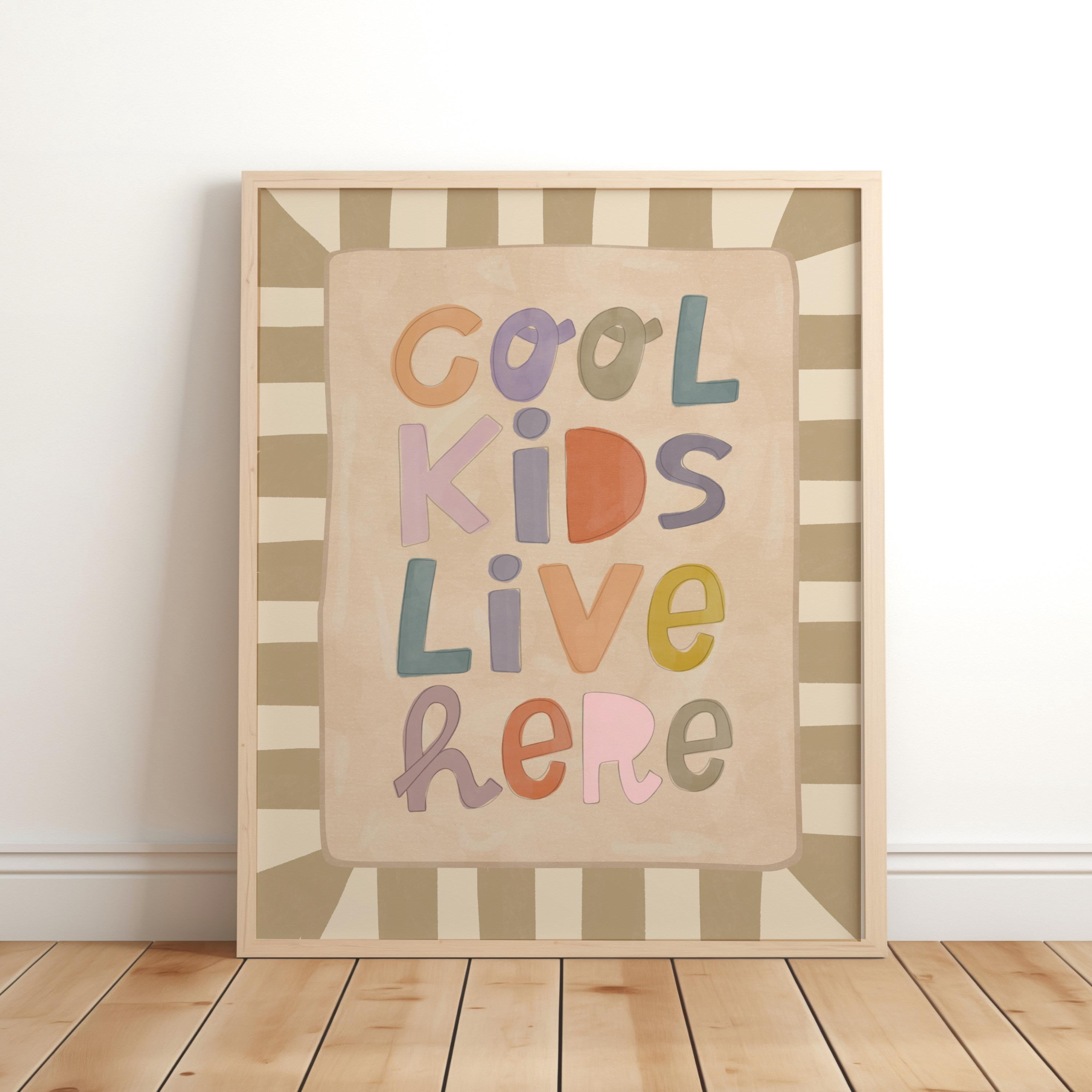 Affixzi Cool Live Here Art Print, Trendy Room Illustration Wall Art ...