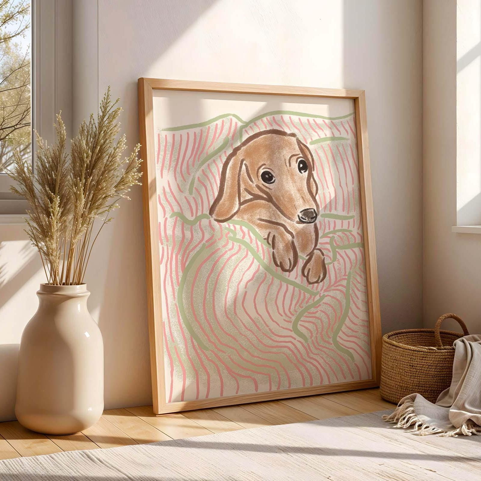 Affixzi Dachshund Side Eye Art Print Edition Funny Doxie Dog ...