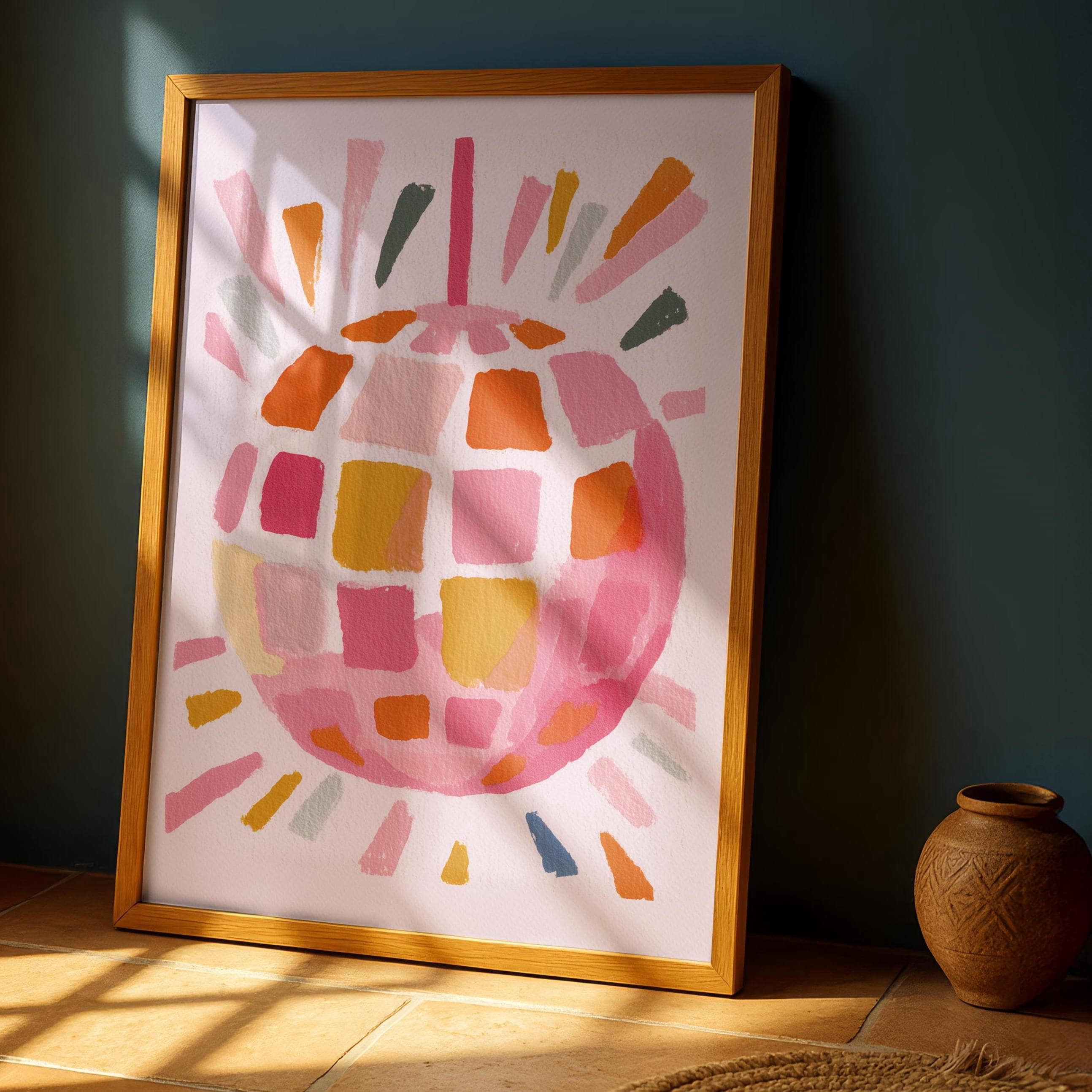 Affixzi Disco Ball Print - Funky Kitchen Wall Art - pink prints ...