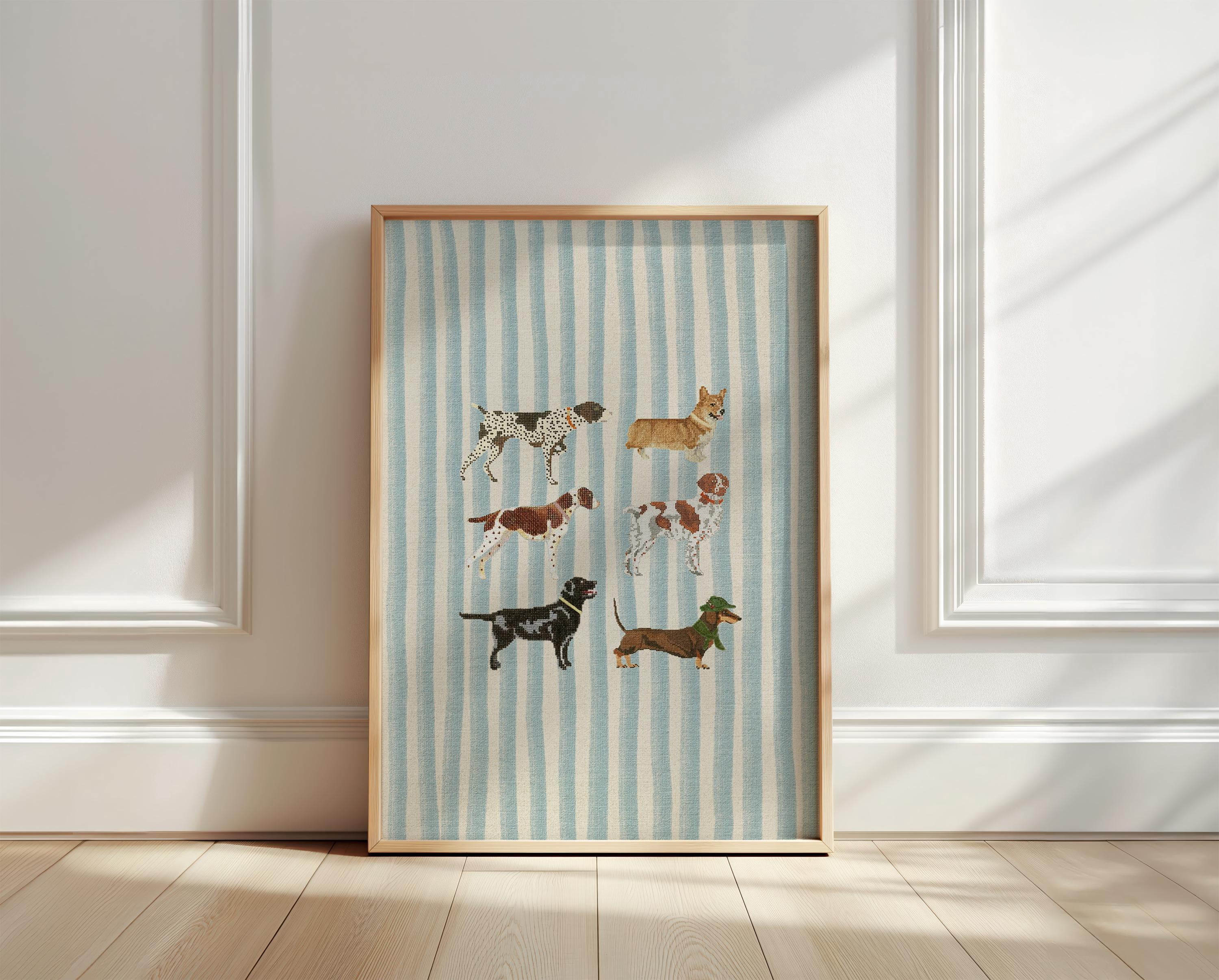 Affixzi Dog Art Print, Striped Texture, Dachshund Wall Art, Art for Pet ...