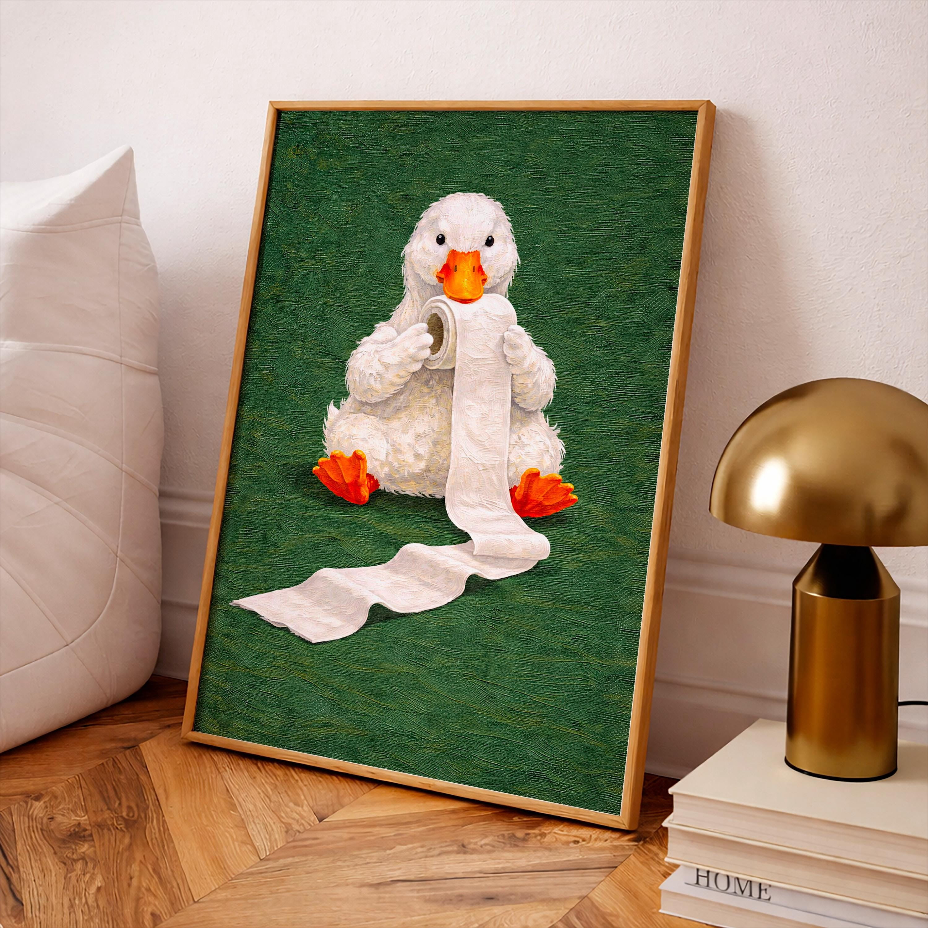 Affixzi Duck Wall Art Print, Quirky Bathroom Decor Poster, Guest ...