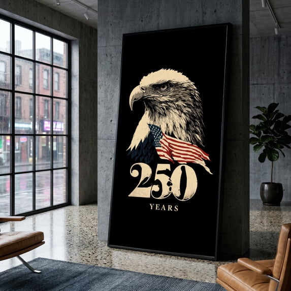 Affixzi Eagle Canvas Wall Art, American Flag Decor, 250 Years USA ...