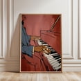 Affixzi Expressive Red and Blue Line Art Jazz Piano Poster, Unframed ...