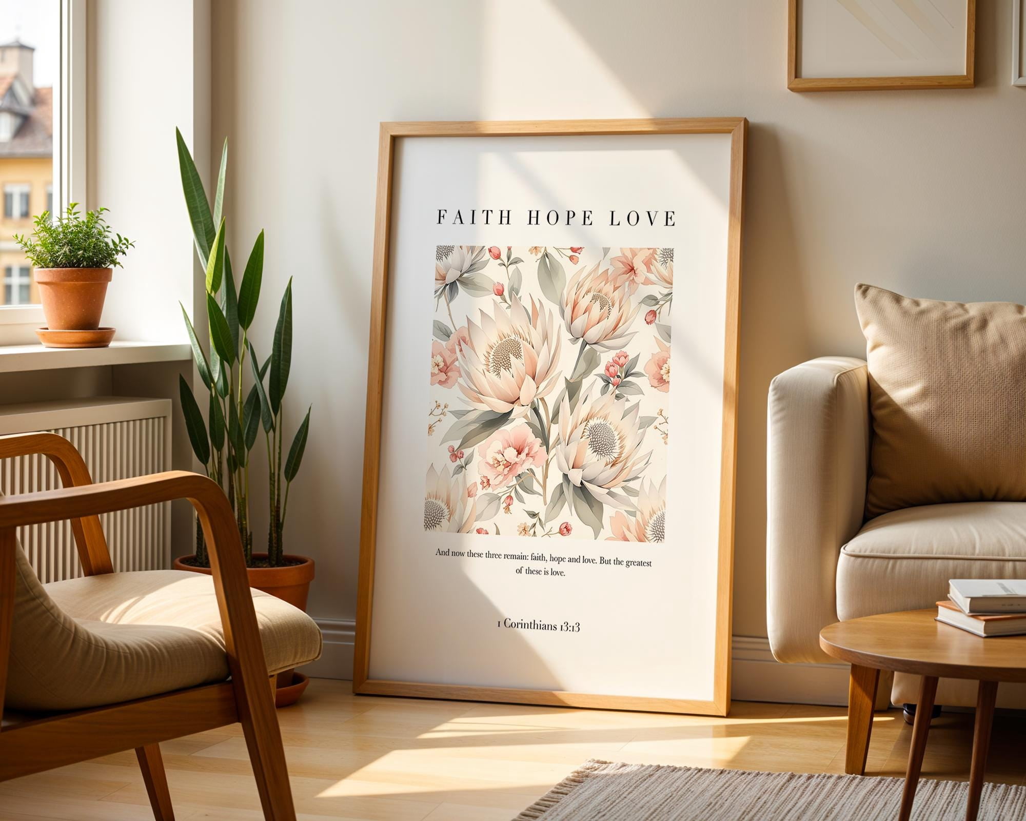 Affixzi Faith Hope Love 2 Poster, Unframed Canvas 16x24in - Walmart.com