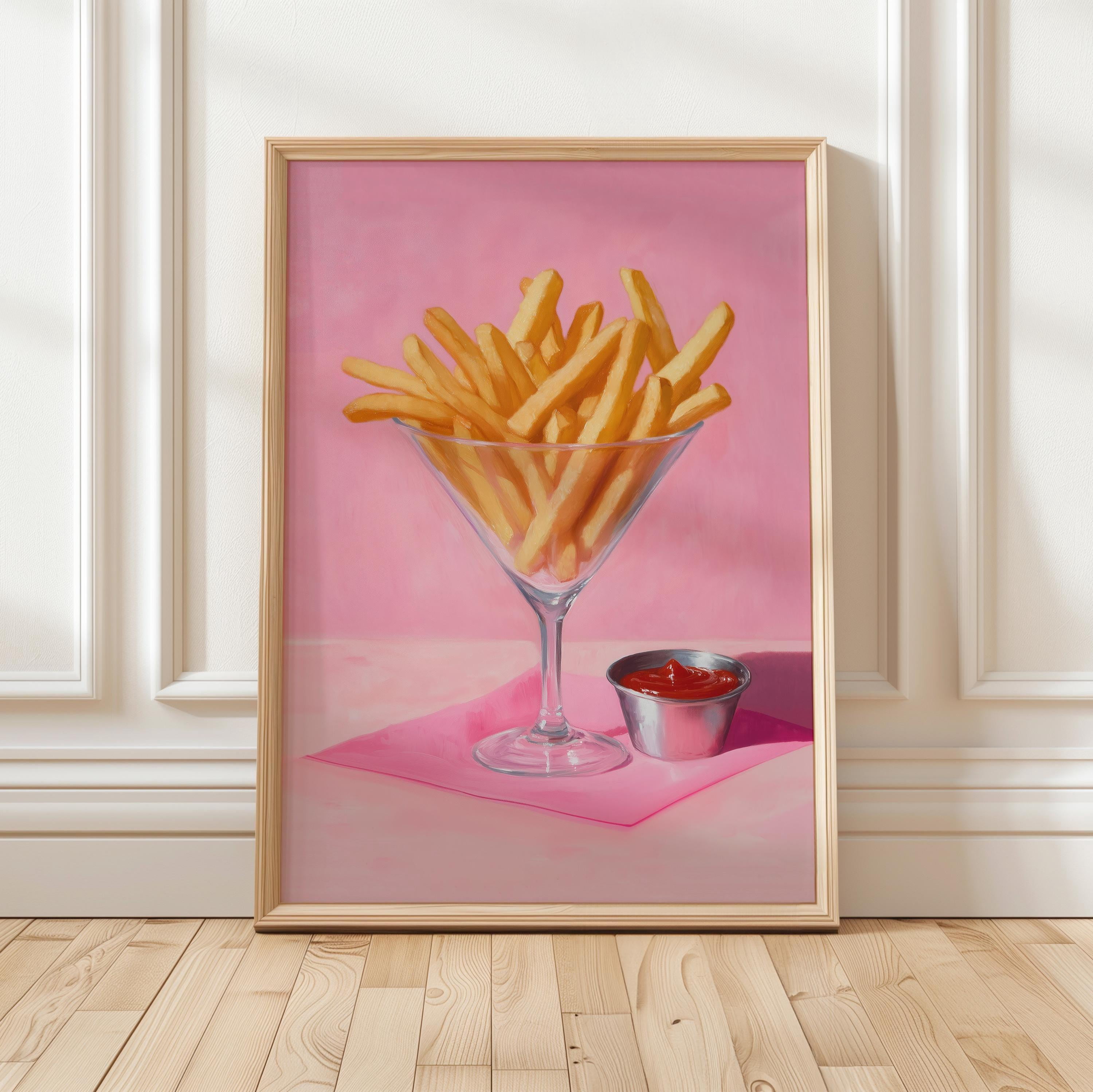 Affixzi French Fries Martini Glass Art Print, Food Still Life Decor ...