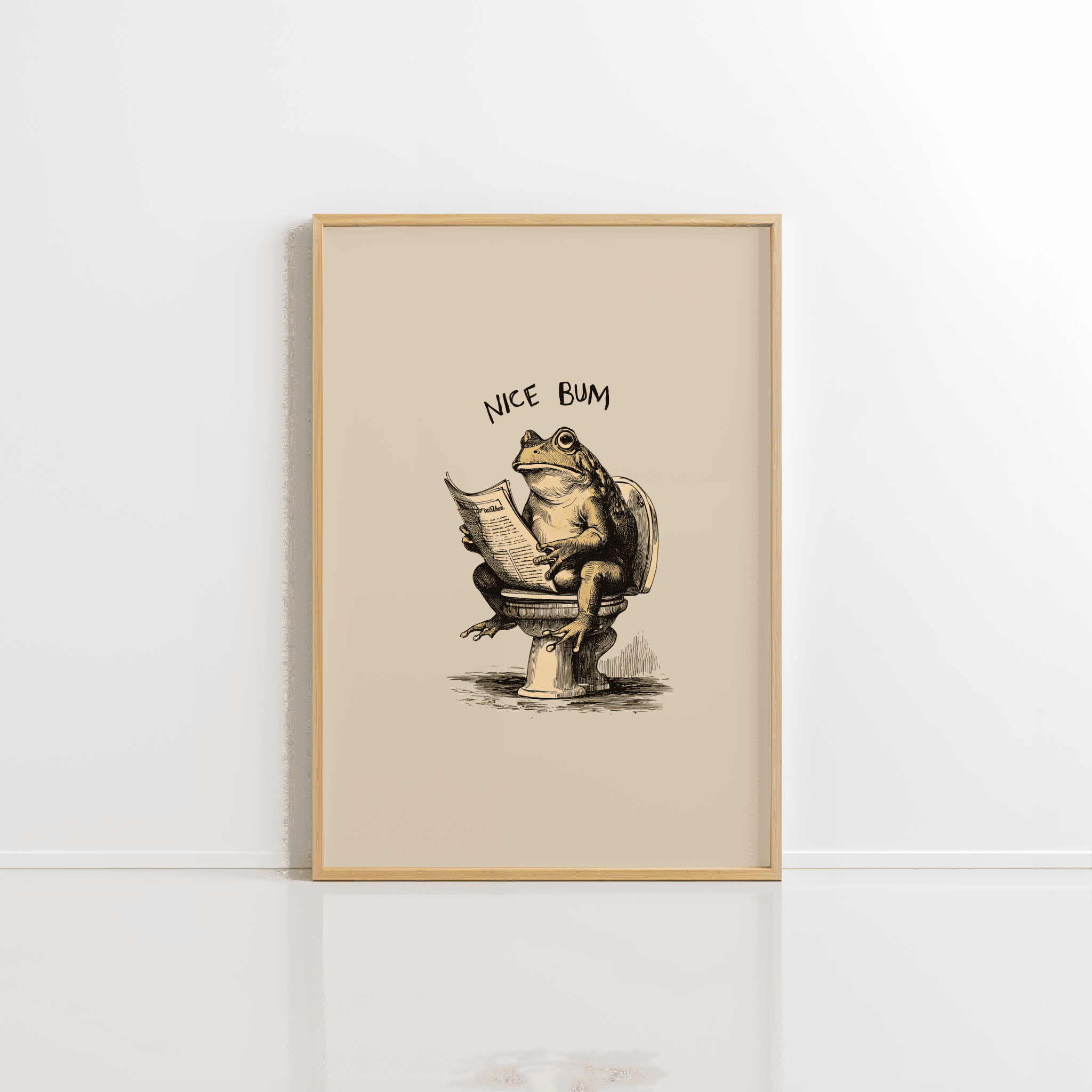 Affixzi Frog Wall Art, Bathroom Poster, Toilet Decor, High-Quality ...