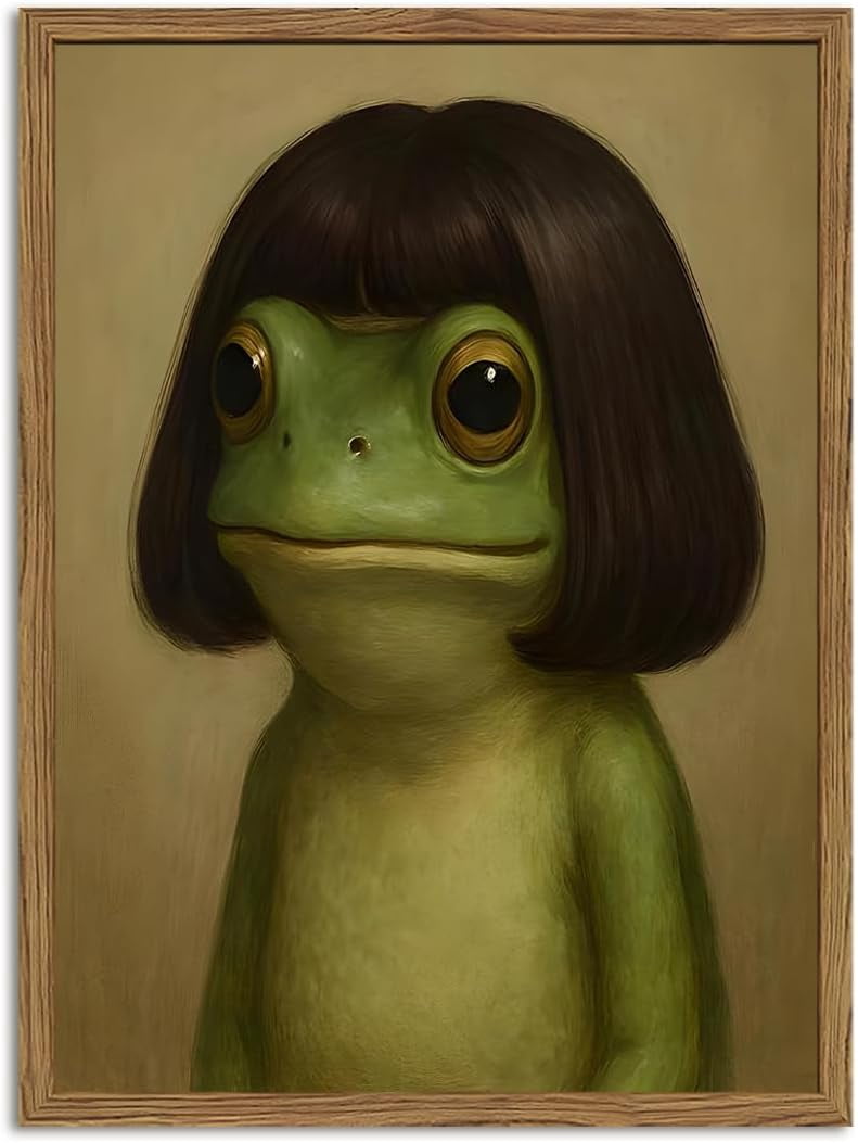 Affixzi Frog Wall Art, Green Frog Wall Decor, Cute Animal Poster Print ...