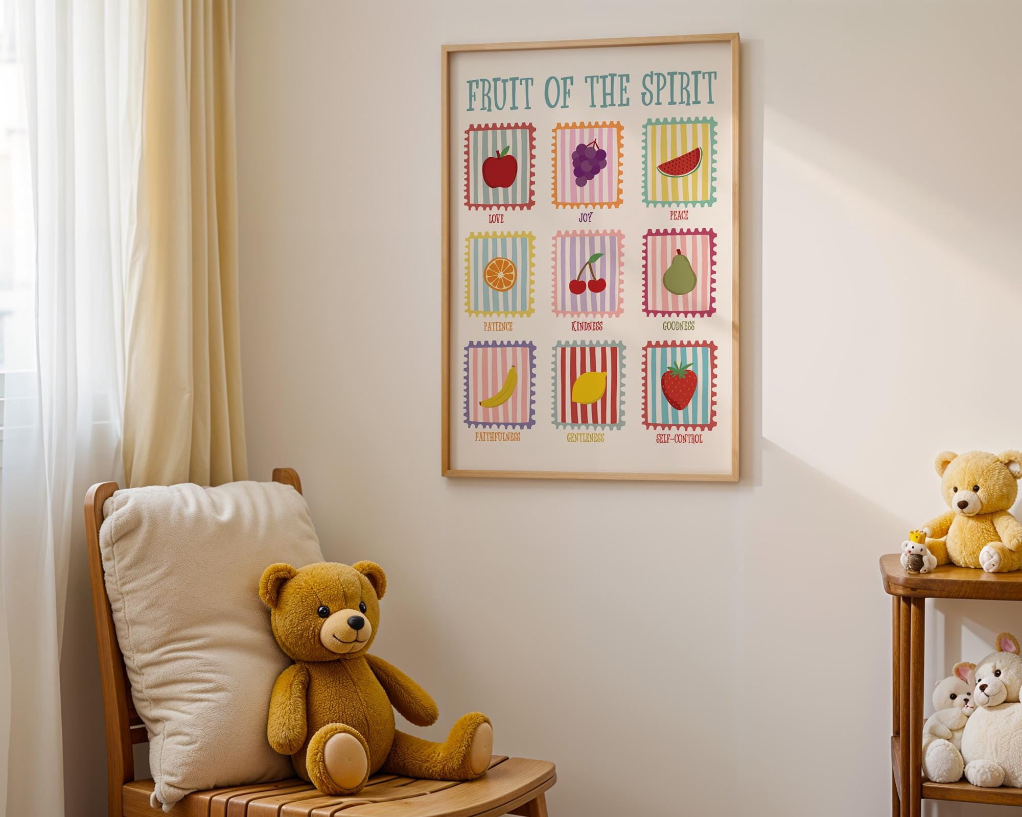Affixzi Fruit of the Spirit Print: Modern Christian Wall Art, Unframed ...