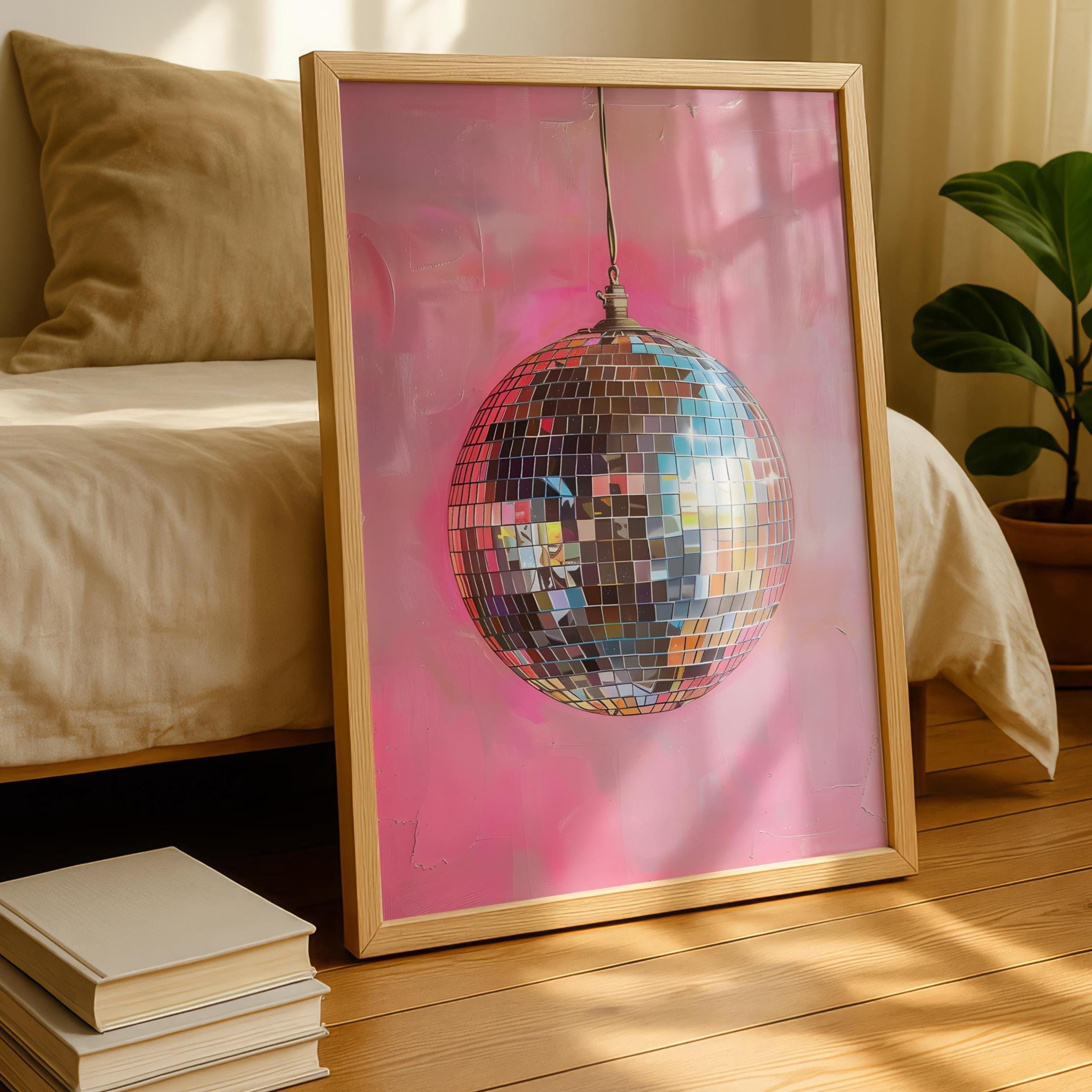 Affixzi Funky Kitchen Wall Art - Disco Ball Print - Pink Prints ...