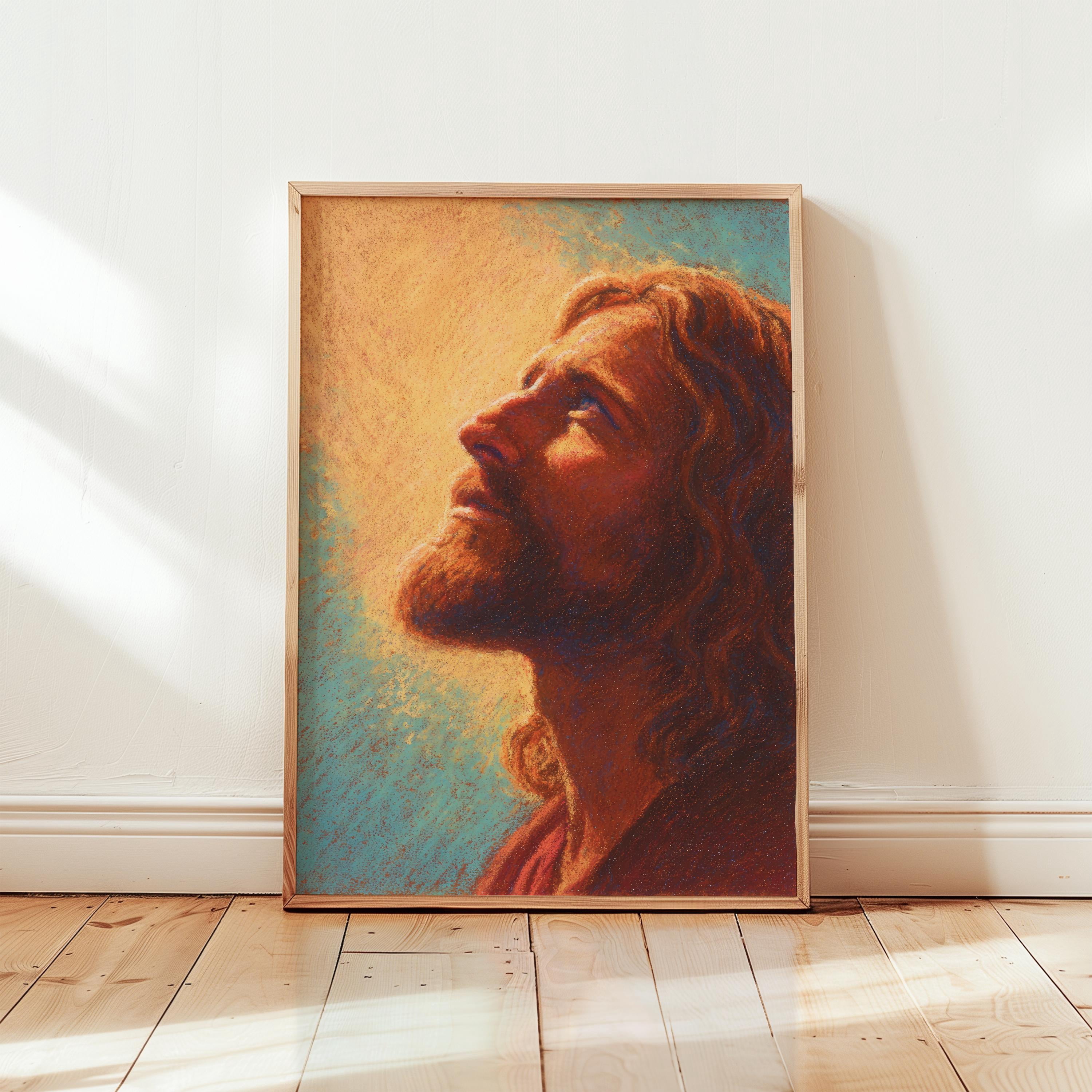 Affixzi Glowing Jesus Wall Art Print: Spiritual Faith Portrait, Hope ...