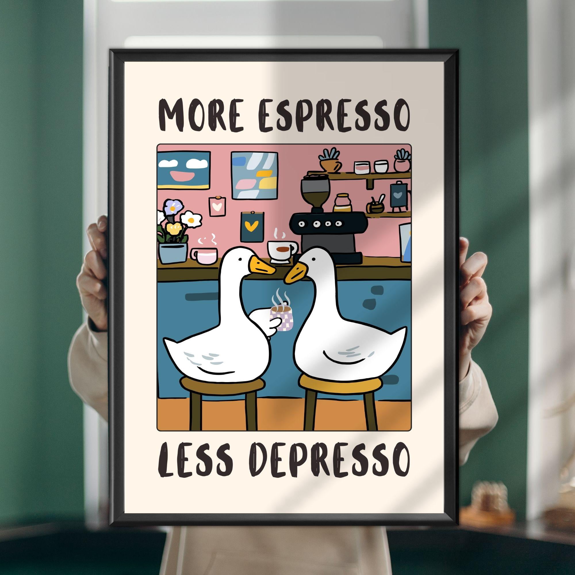Affixzi Goose Poster, Coffee Wall Art, Home Decor Print, Unframed ...