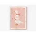 Affixzi Goose Print Pink |Vintage Nursery | duck Illustration | Painted ...