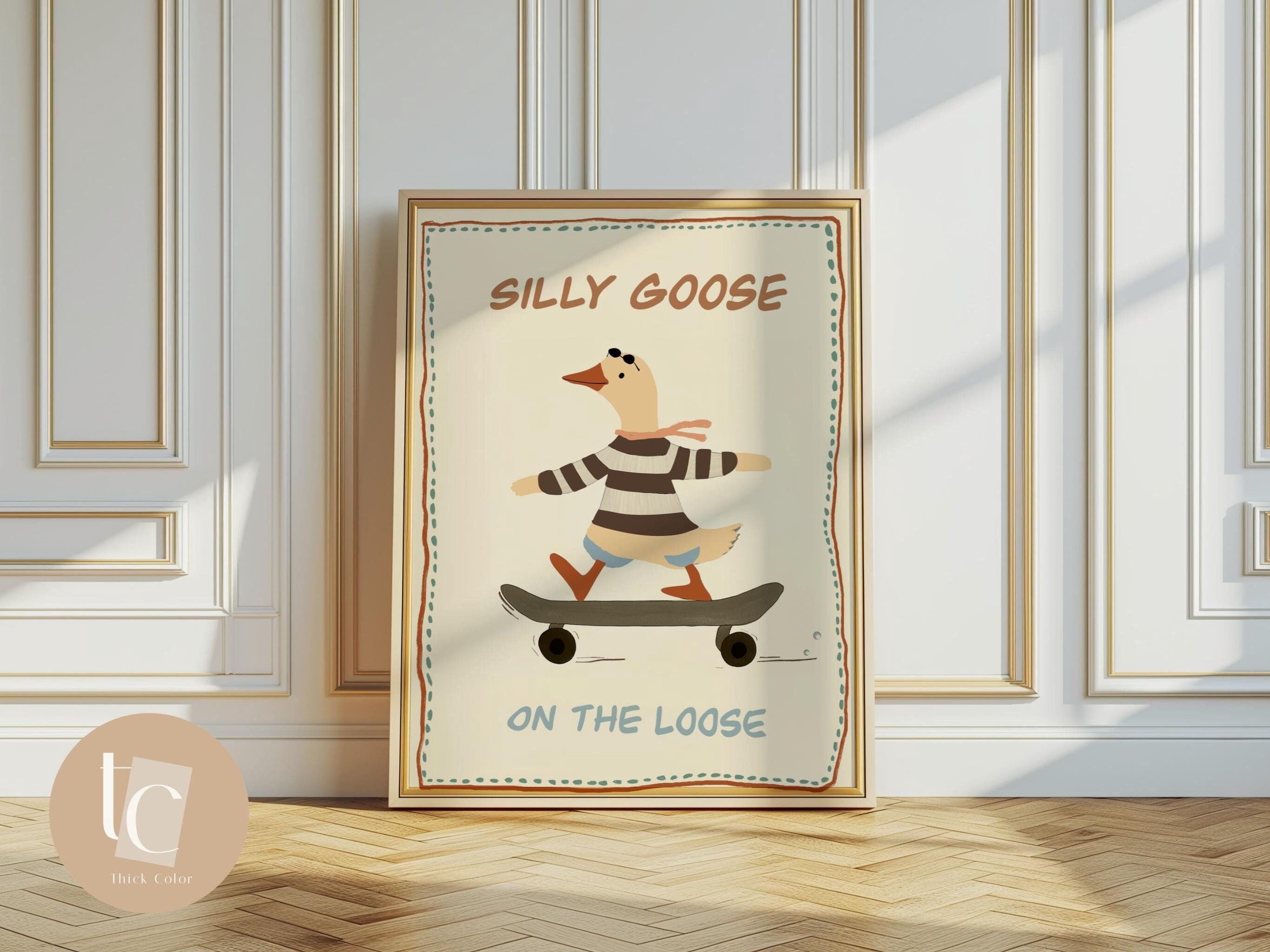 Affixzi Goose Wall Art, Whimsical Design, Charming Home Decor, Unframed ...