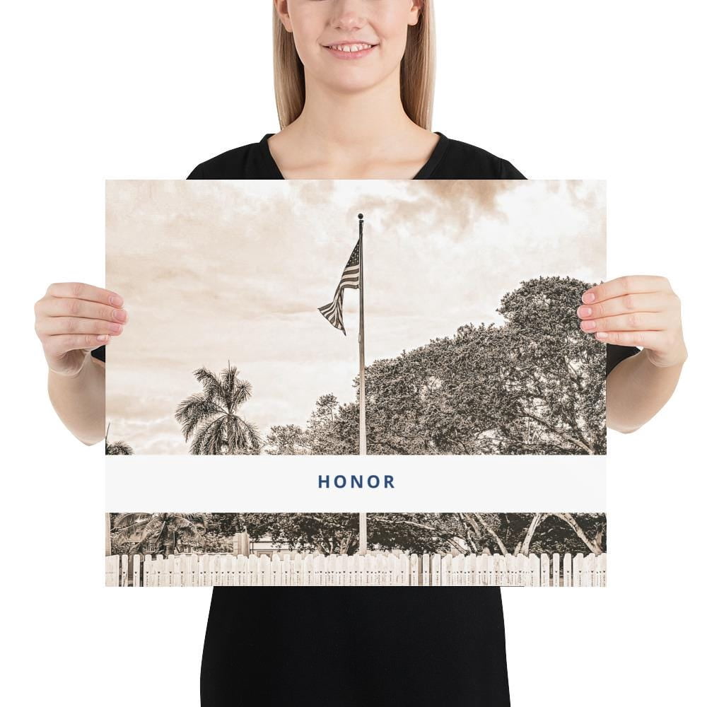 Affixzi Honor, Vintage Hawaii Oklahoma Memorial Flag Poster, America ...