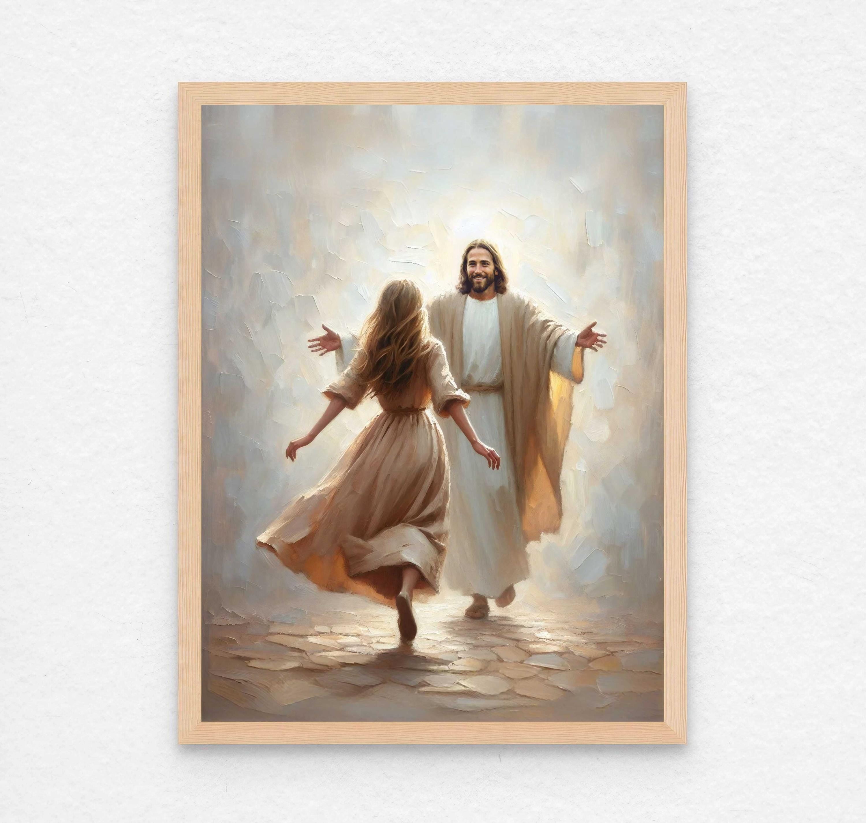 Affixzi Inspirational Jesus Artwork, Christian Wall Décor, Faith and ...